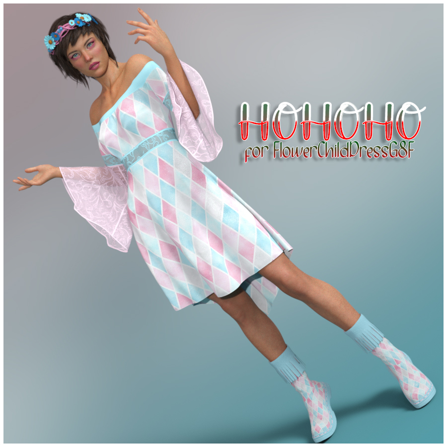 HoHoHo Flower Child Outfit G8F | Daz 3D