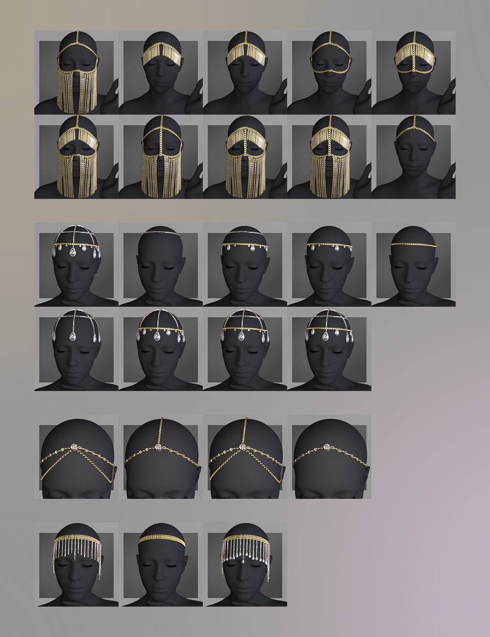 BW Chains Headwear For Genesis 9, Genesis 8, and 8,1 Females | Daz 3D