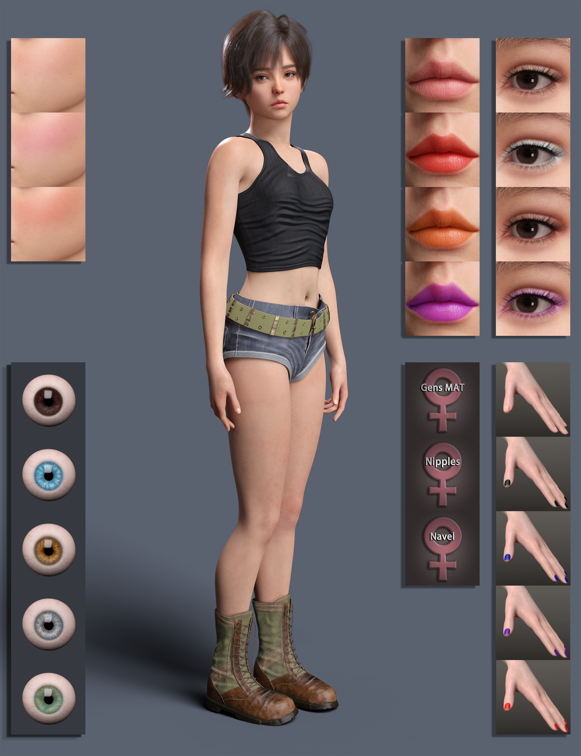 MB Shila, Young, and Male HD for Genesis 9 Bundle | Daz 3D