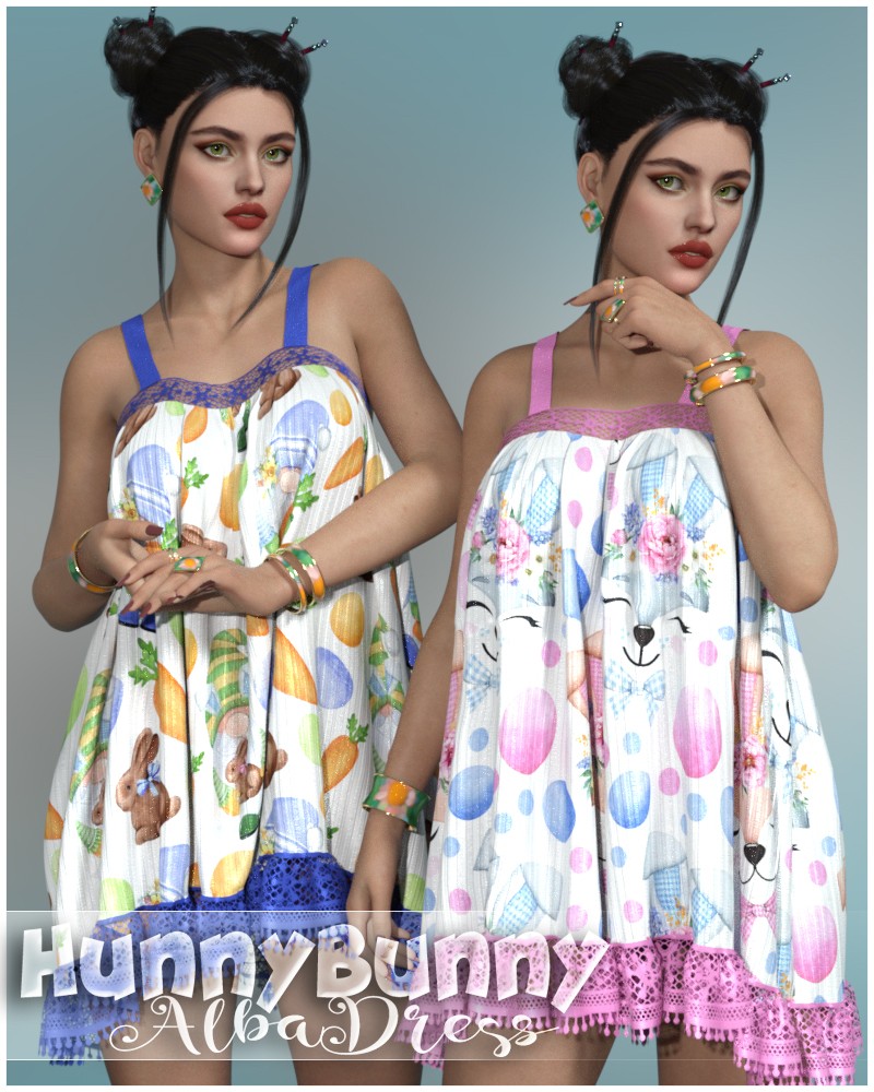 HunnyBunny Alba Dress G8F | Daz 3D