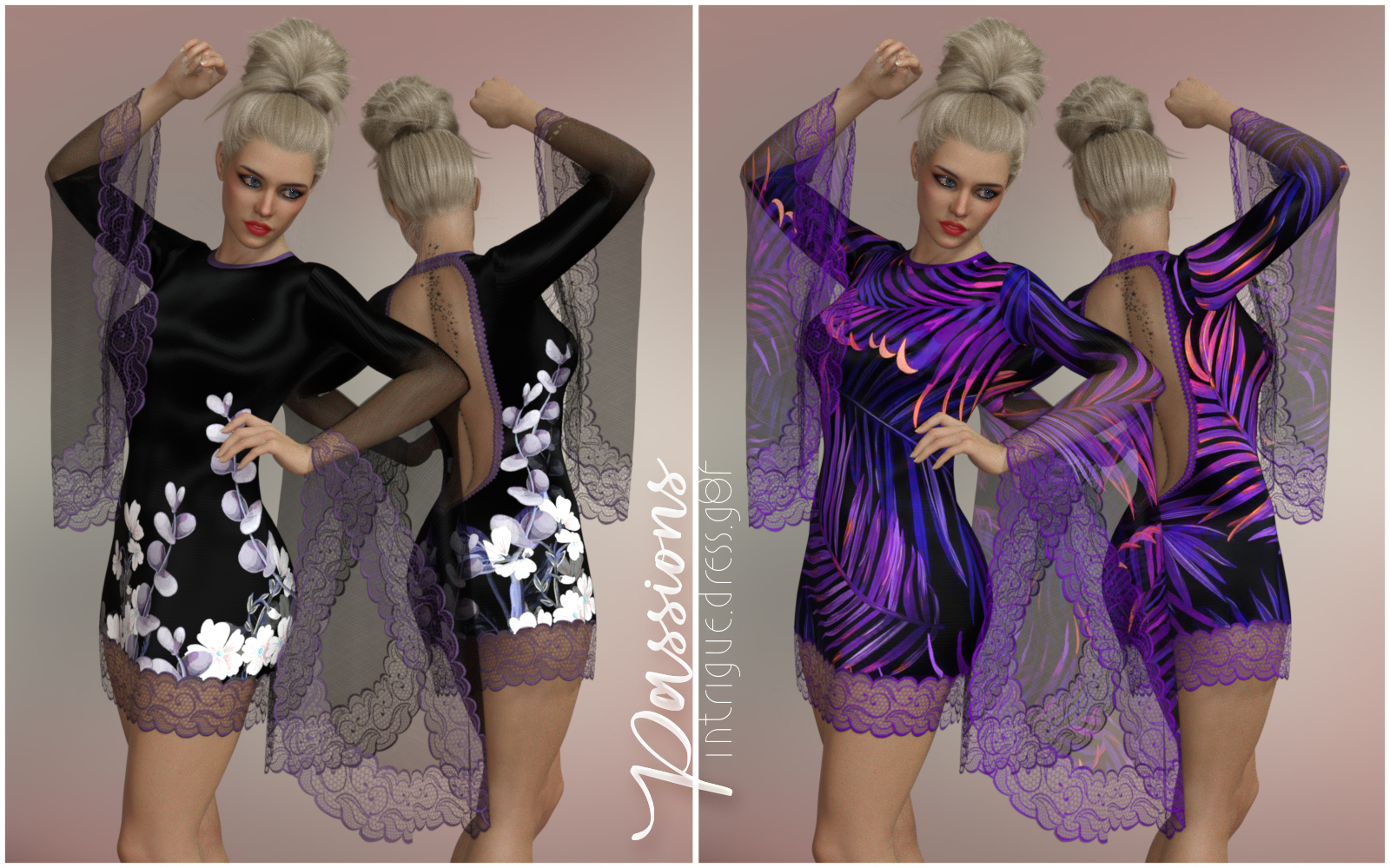 Passions Intrigue Dress G8F | Daz 3D