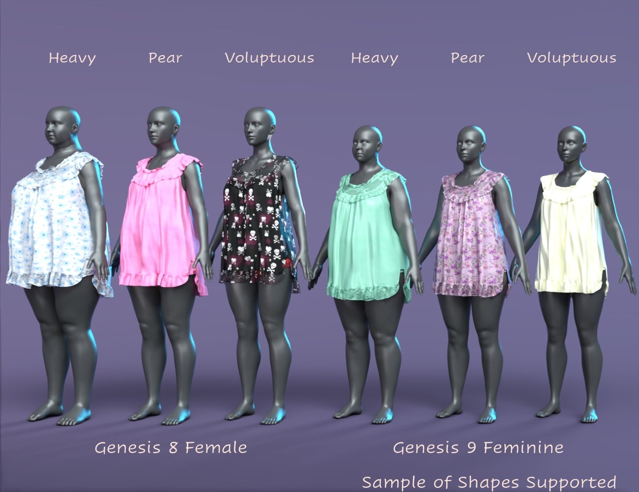 dForce Sugar n Satin Baby Doll Nightie for Genesis 9 and 8 Females | Daz 3D