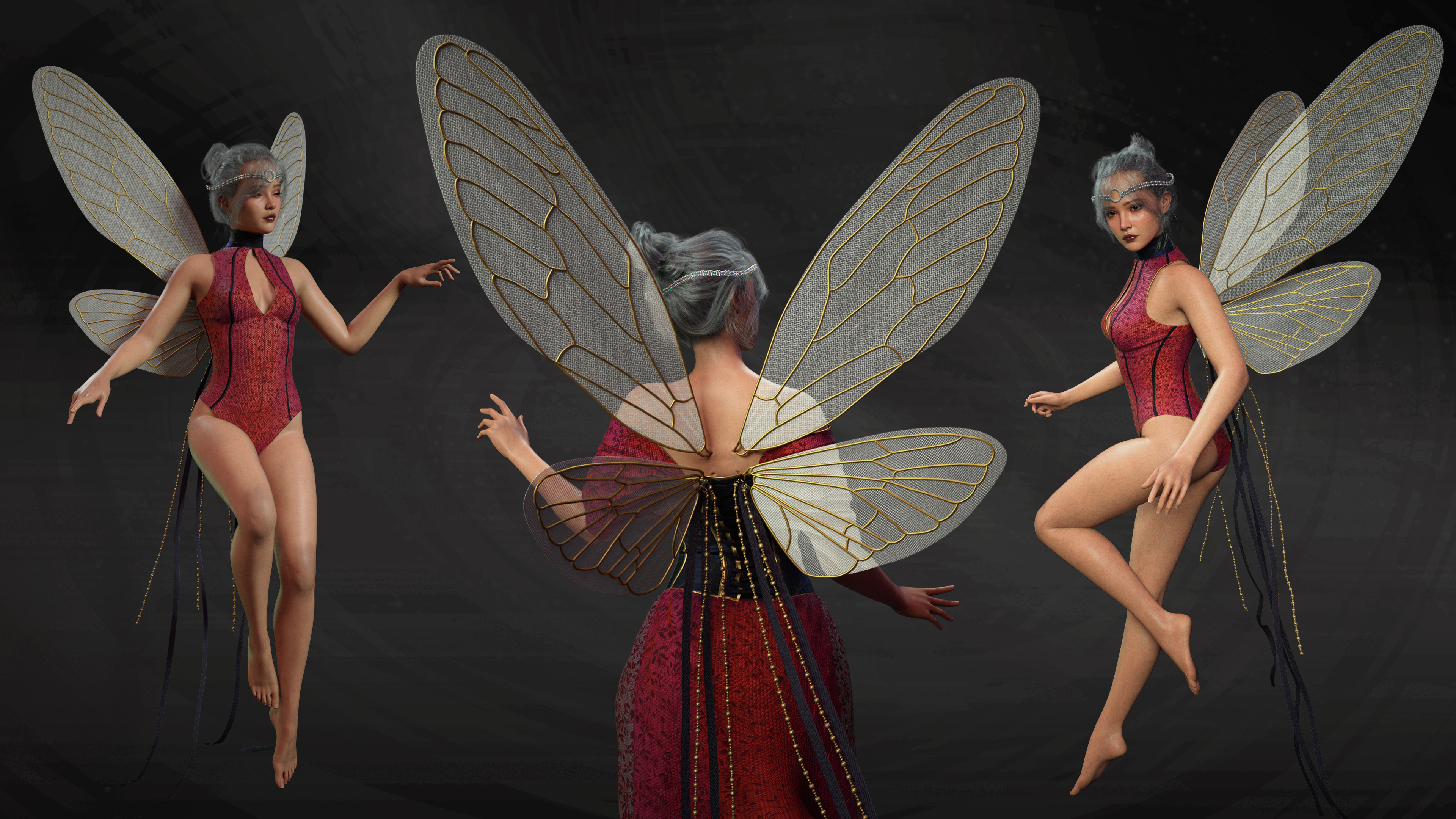Fairy Queen HD Wings for Genesis 9 | Daz 3D