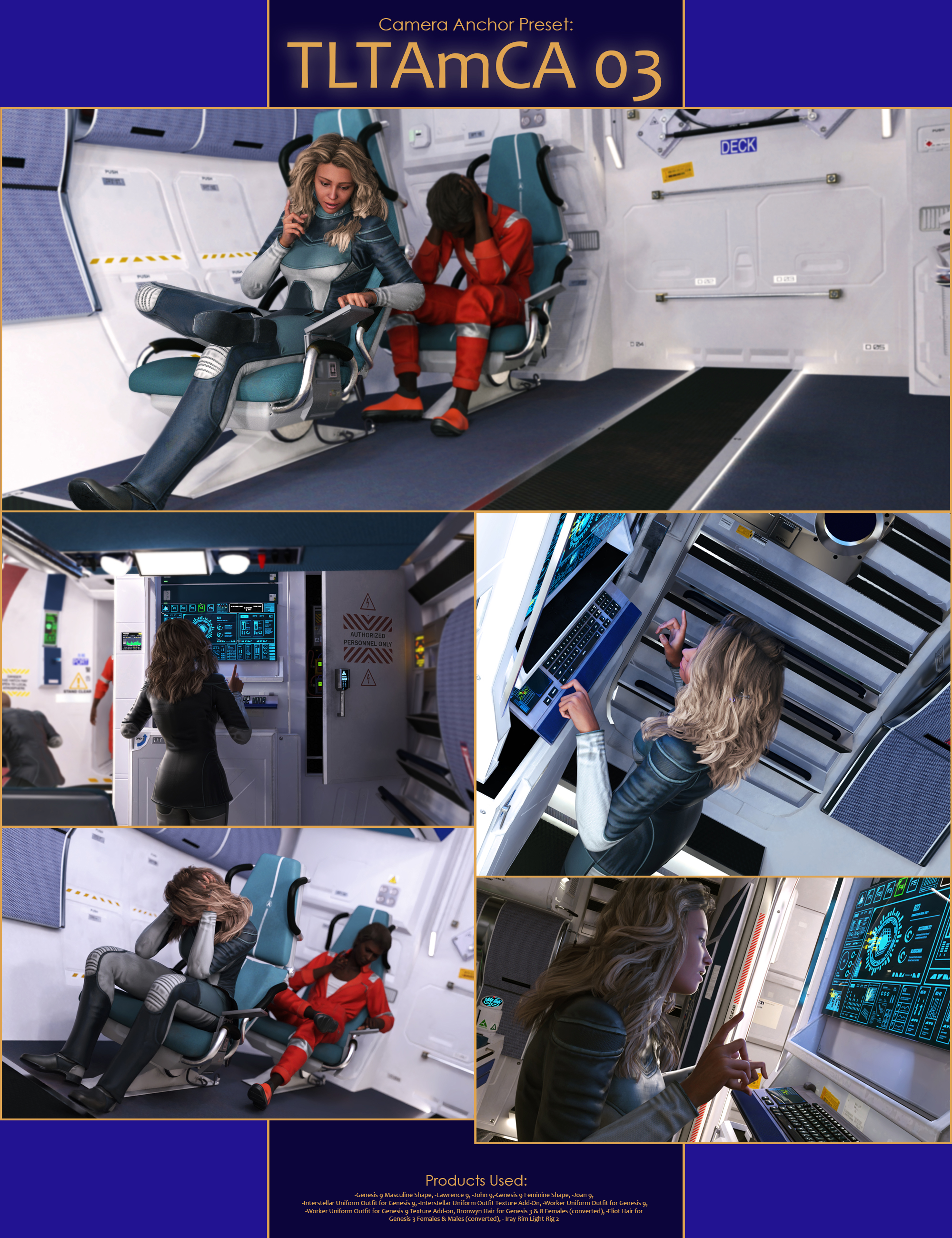 NEOFF Artemis-13 TLT Medical Transport, Poses and Camera Anchor | Daz 3D
