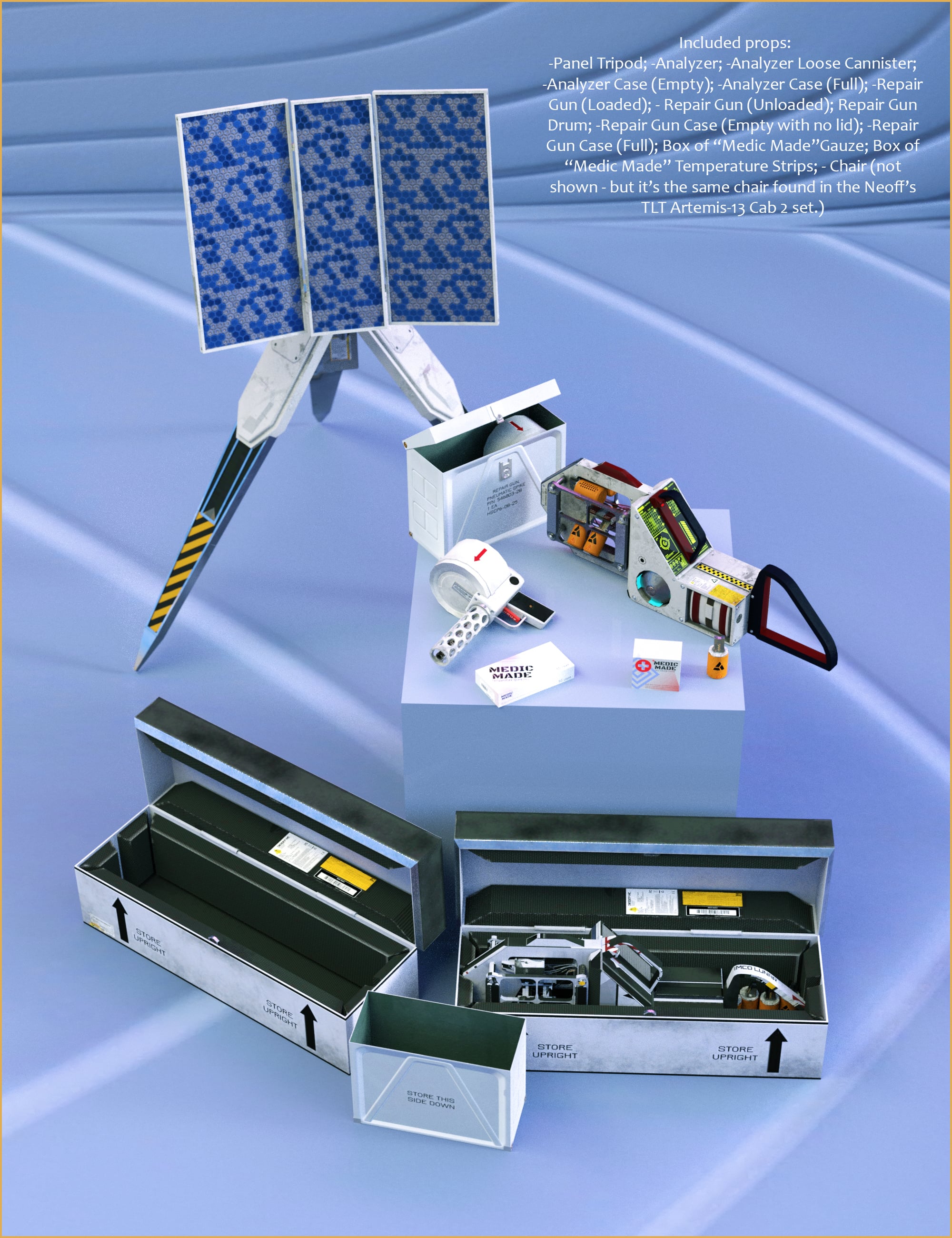 NEOFF Artemis-13 TLT Medical Transport, Poses and Camera Anchor | Daz 3D