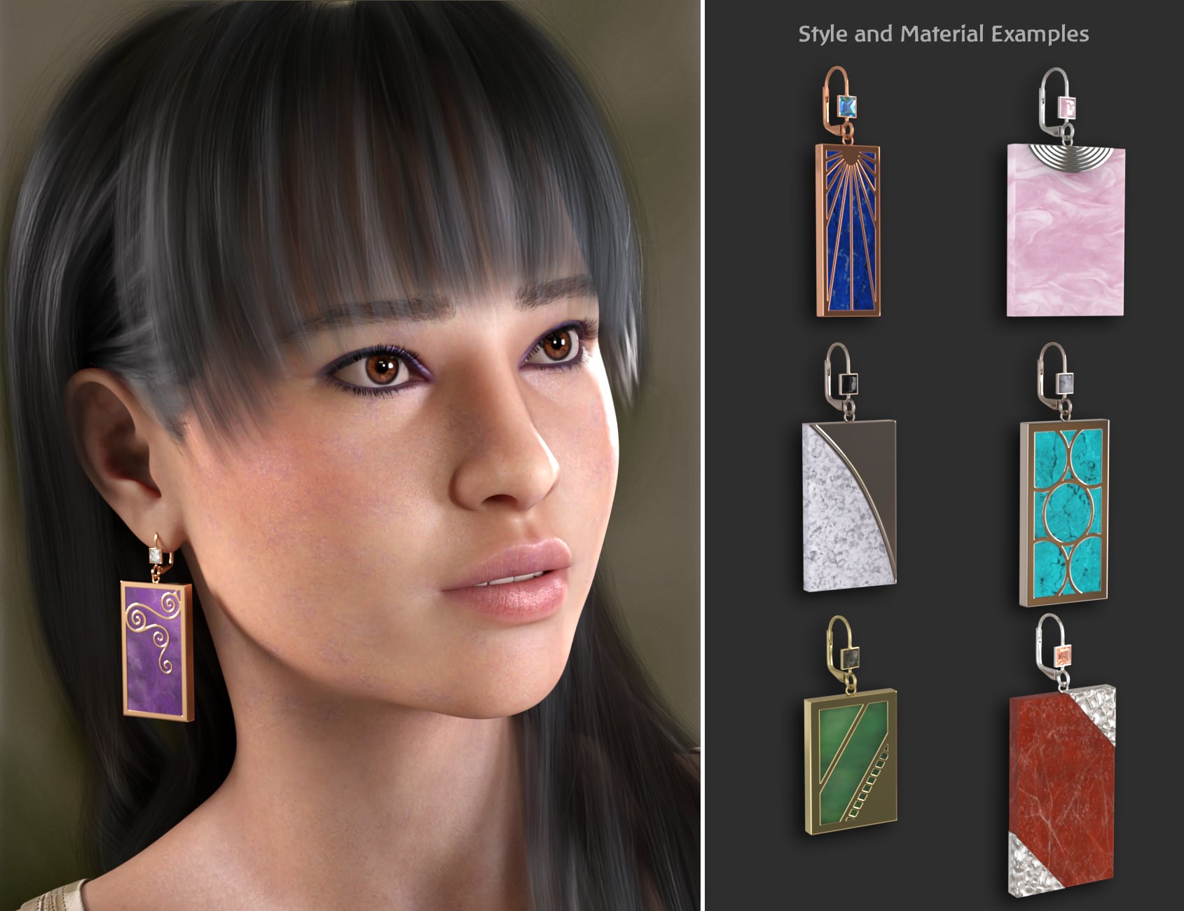 Assorted Earrings Volume 1 for Genesis 9 | Daz 3D