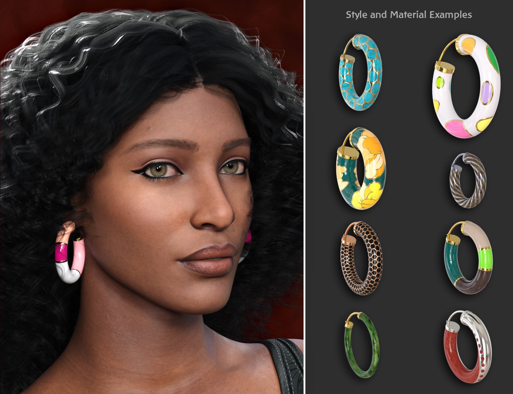 Assorted Earrings Volume 1 for Genesis 9 | Daz 3D