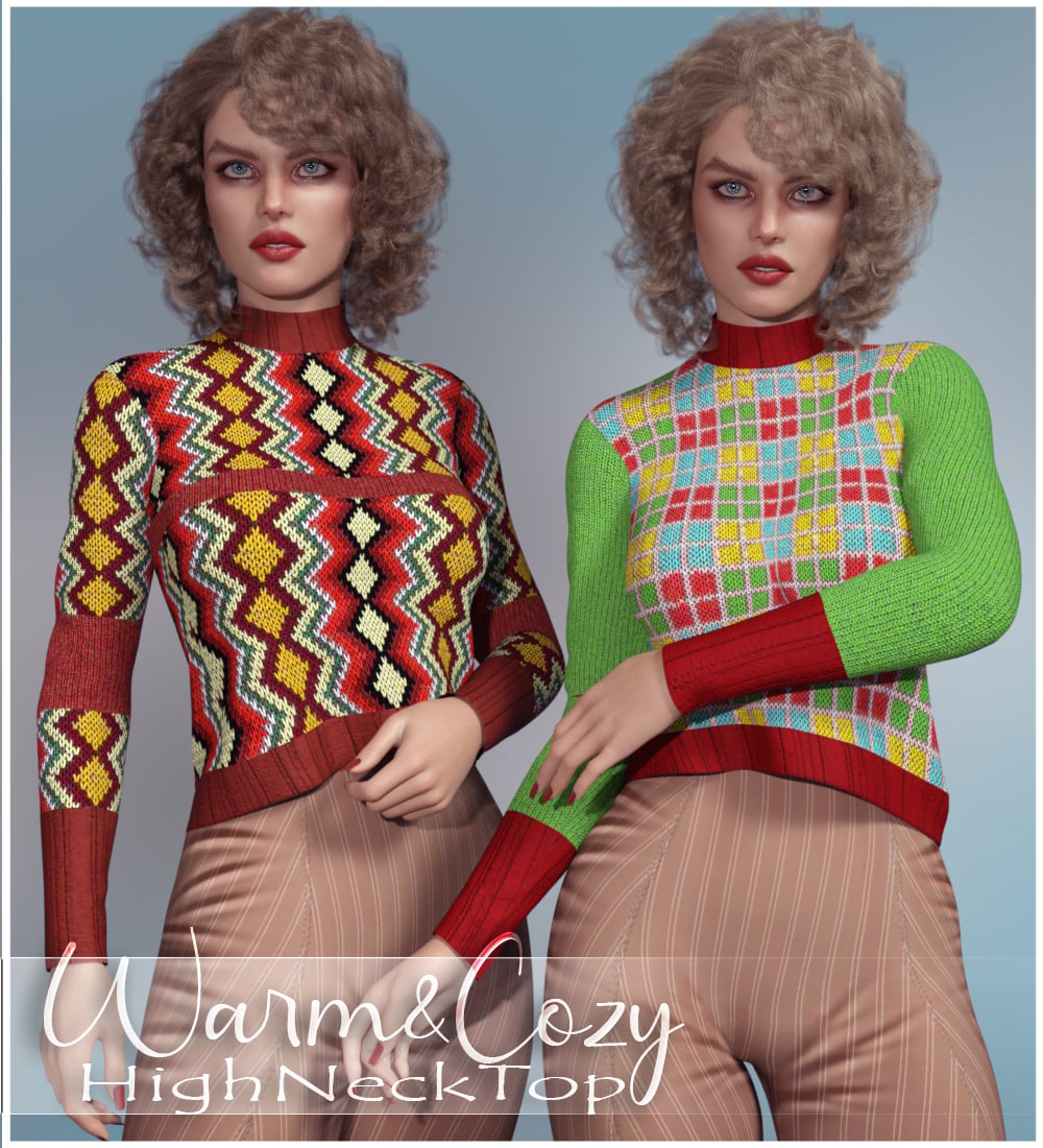 Warm&Cozy High Neck Top G8F | Daz 3D