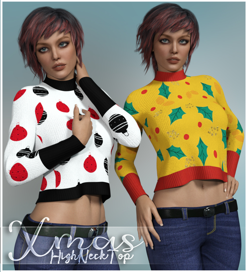 XMas High Neck Top G8F | Daz 3D