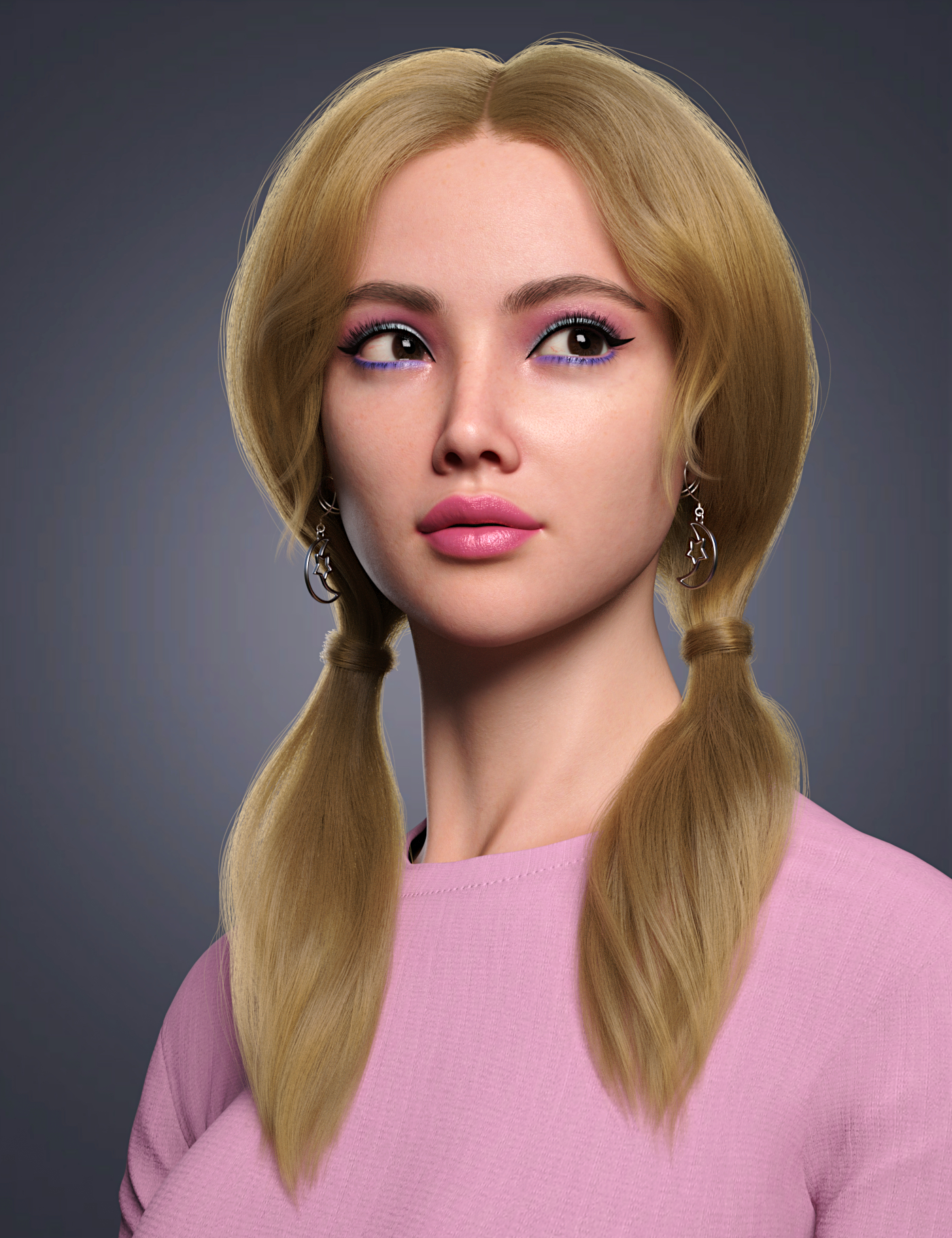 dForce Cute Pigtails for Genesis 9 | Daz 3D