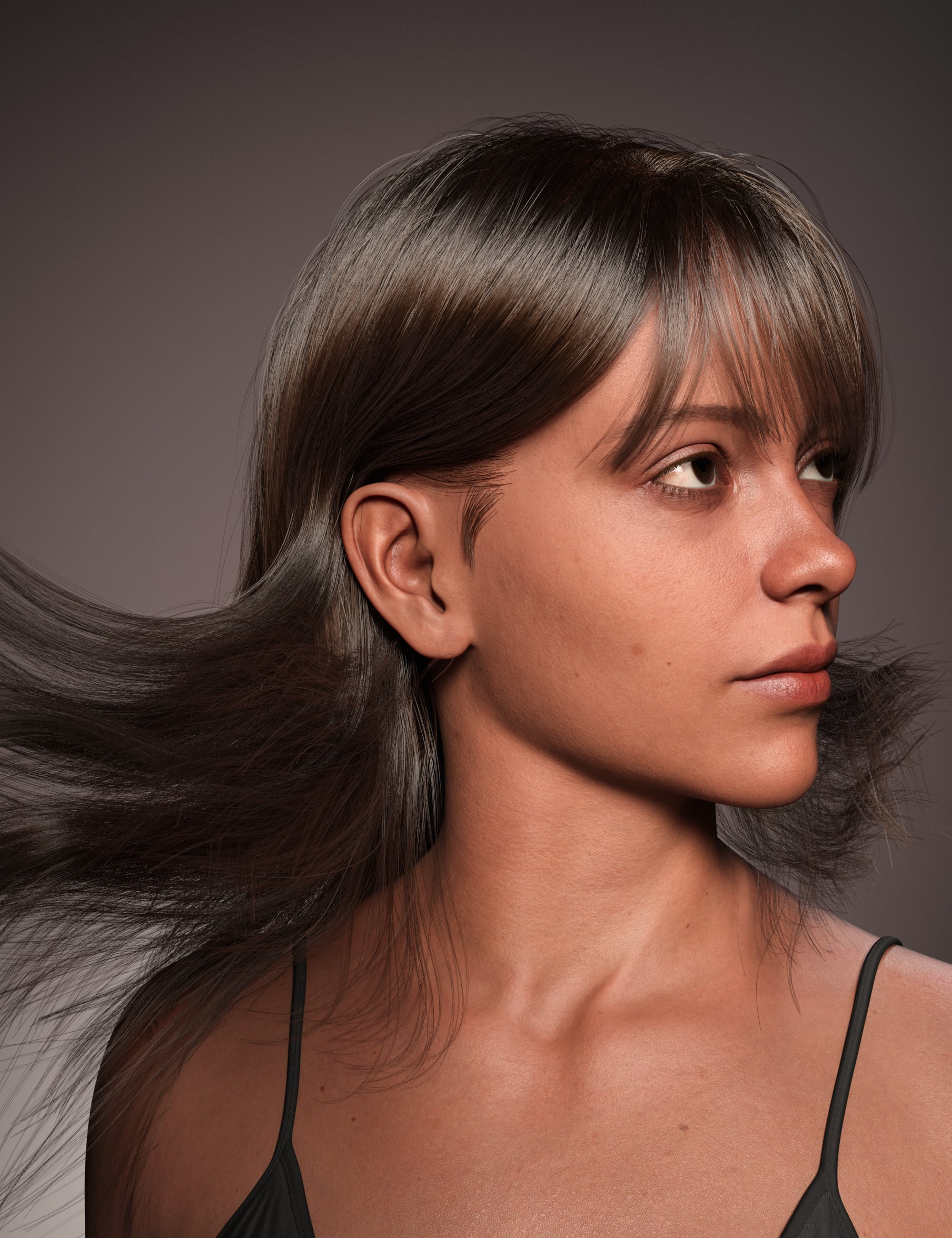 dForce FE Strand-Based Long Straight Hair for Genesis 9 | Daz 3D
