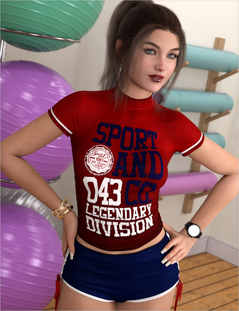Exercise Textures for dForce SU Fitness Clothing | Daz 3D