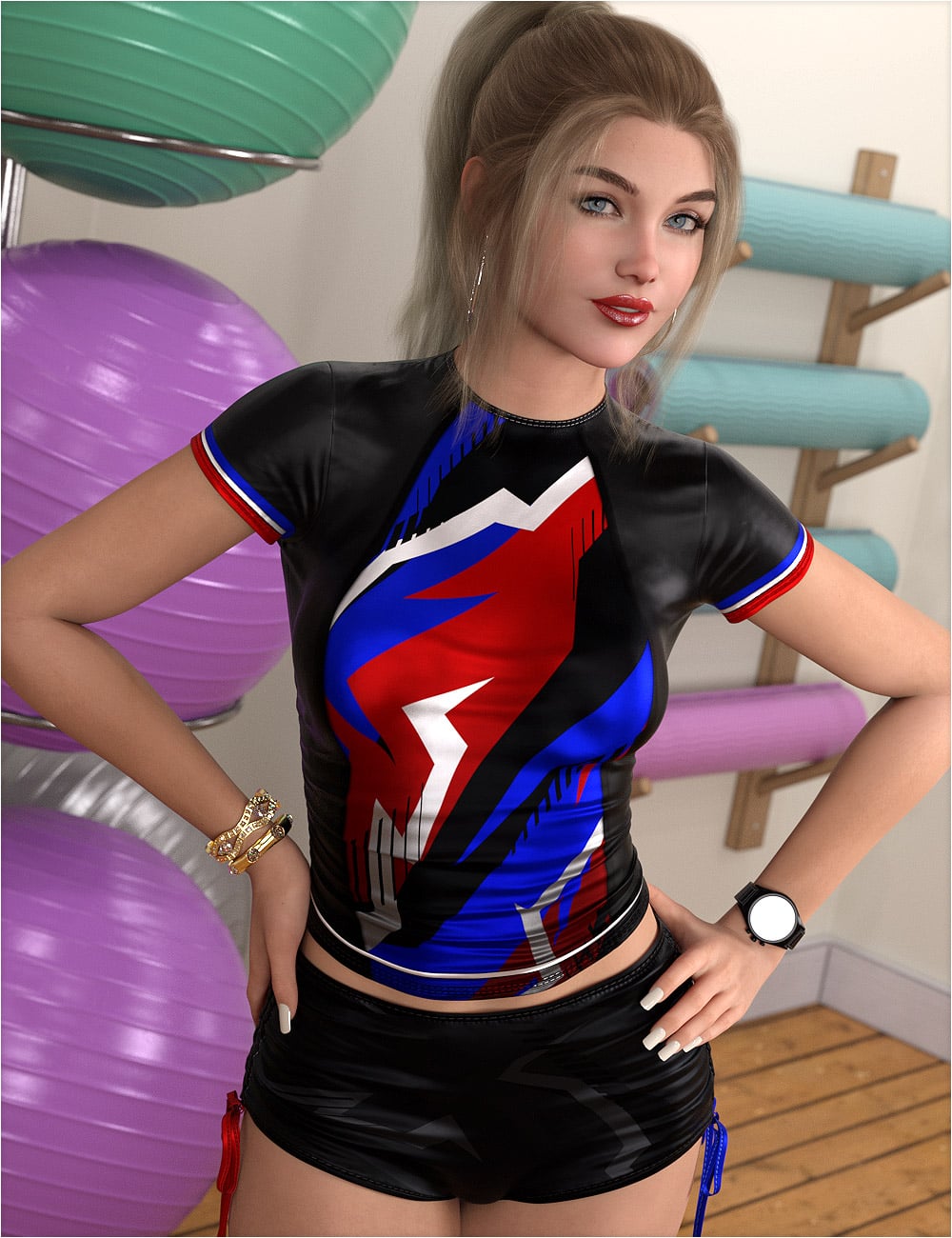 Exercise Textures for dForce SU Fitness Clothing | Daz 3D