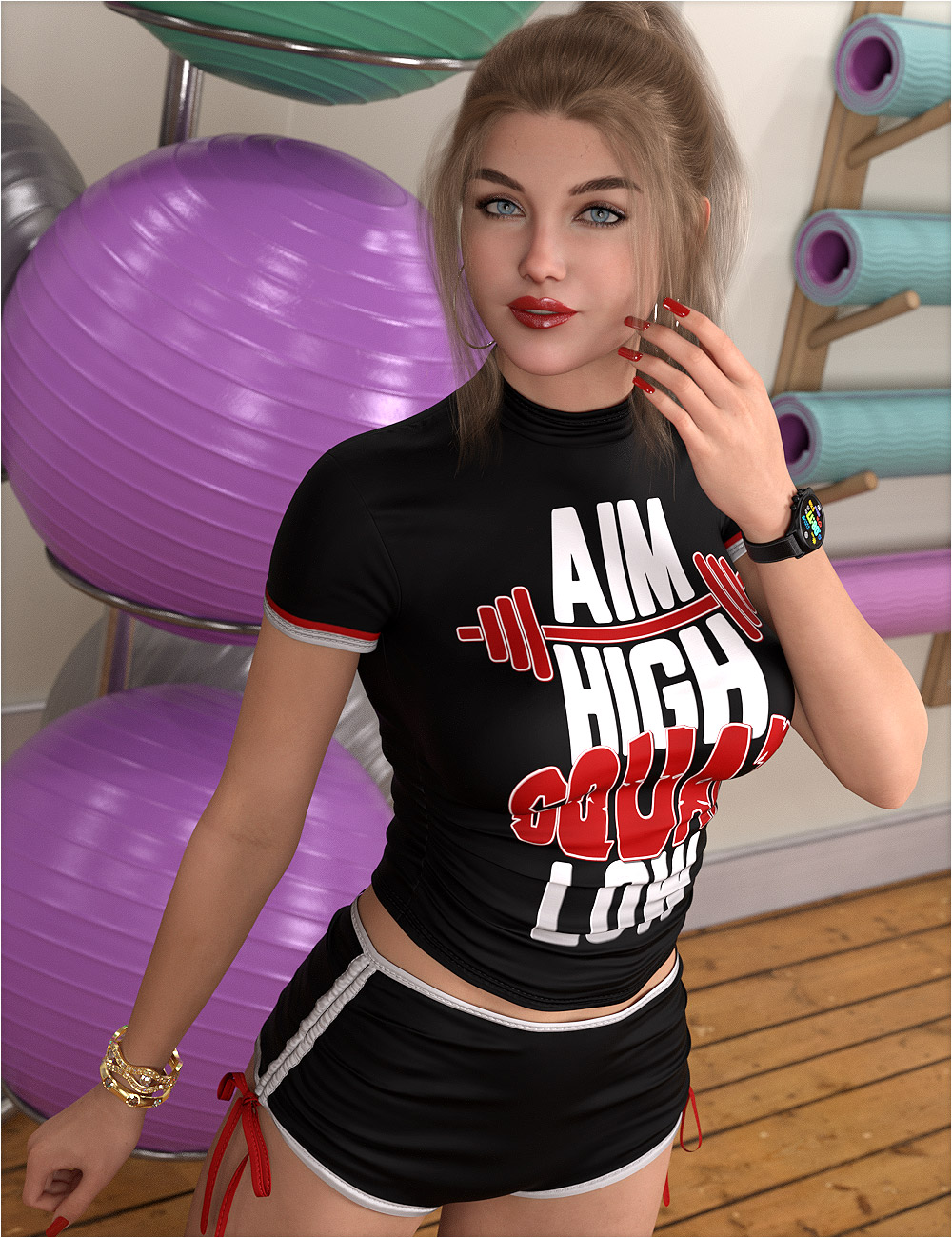 Exercise Textures for dForce SU Fitness Clothing | Daz 3D