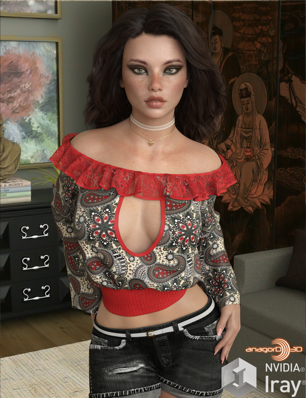 VERSUS - dForce - Ruffles Top for G8F | Daz 3D