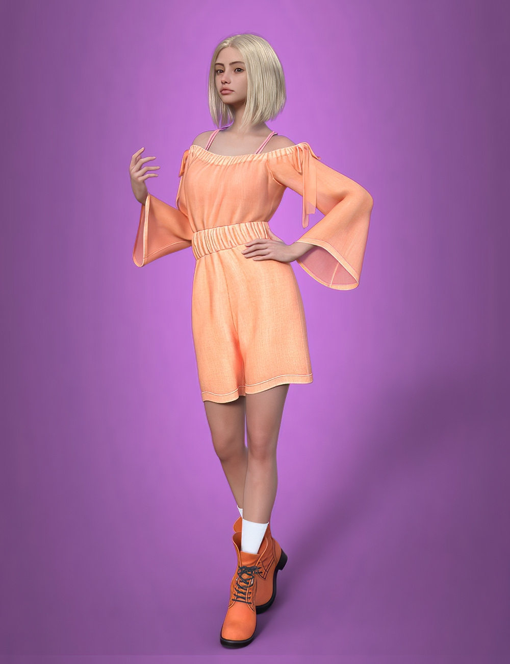 dForce Linen Jumpsuit Outfit for Genesis 9 | Daz 3D
