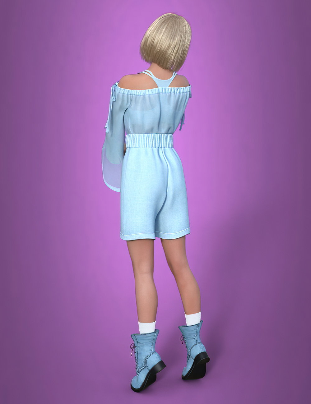 dForce Linen Jumpsuit Outfit for Genesis 9 | Daz 3D