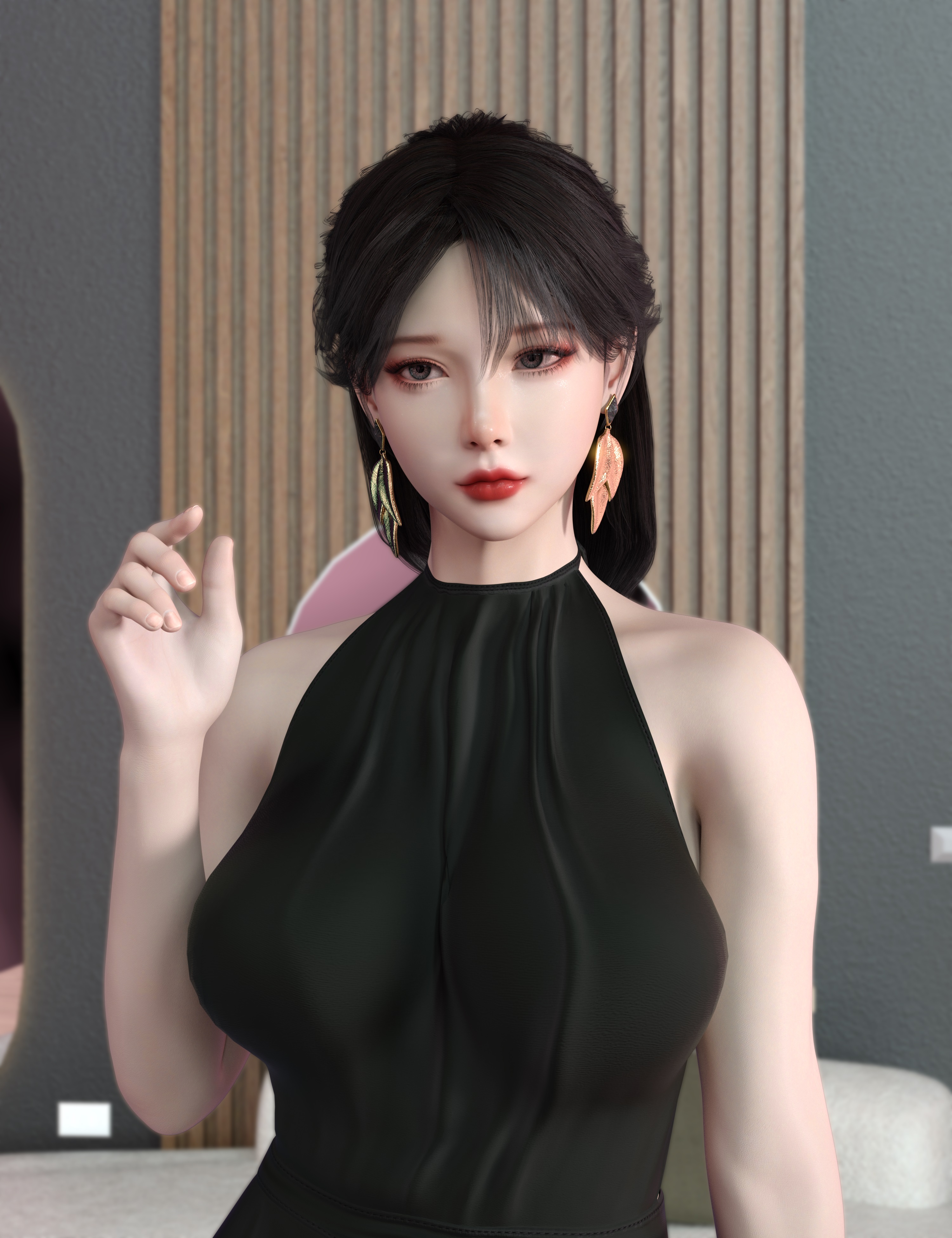 Noki Half-Up Bun with Bangs & Noki Mitsuki HD for Genesis 9 | Daz 3D