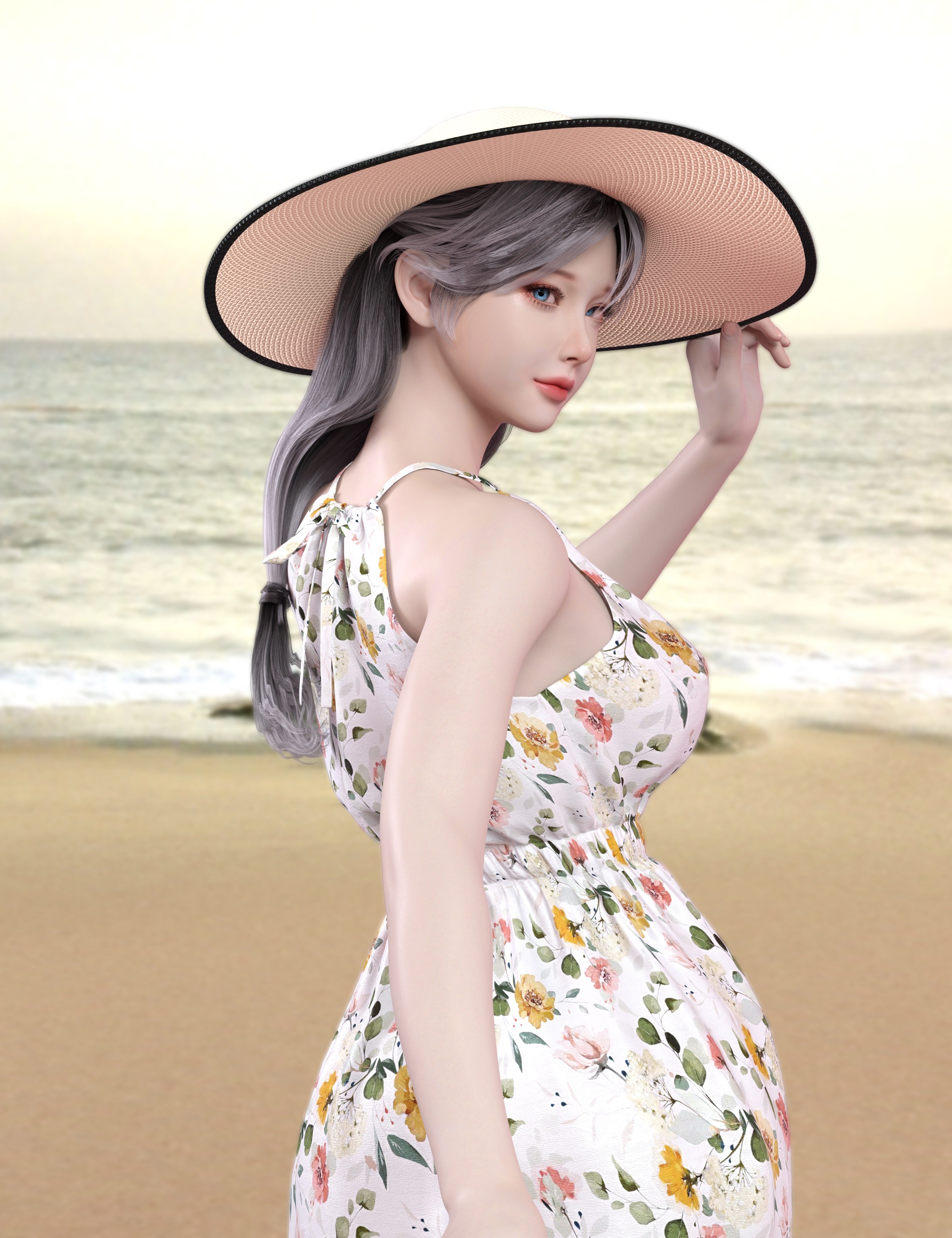 Noki Half-Up Bun with Bangs & Noki Mitsuki HD for Genesis 9 | Daz 3D
