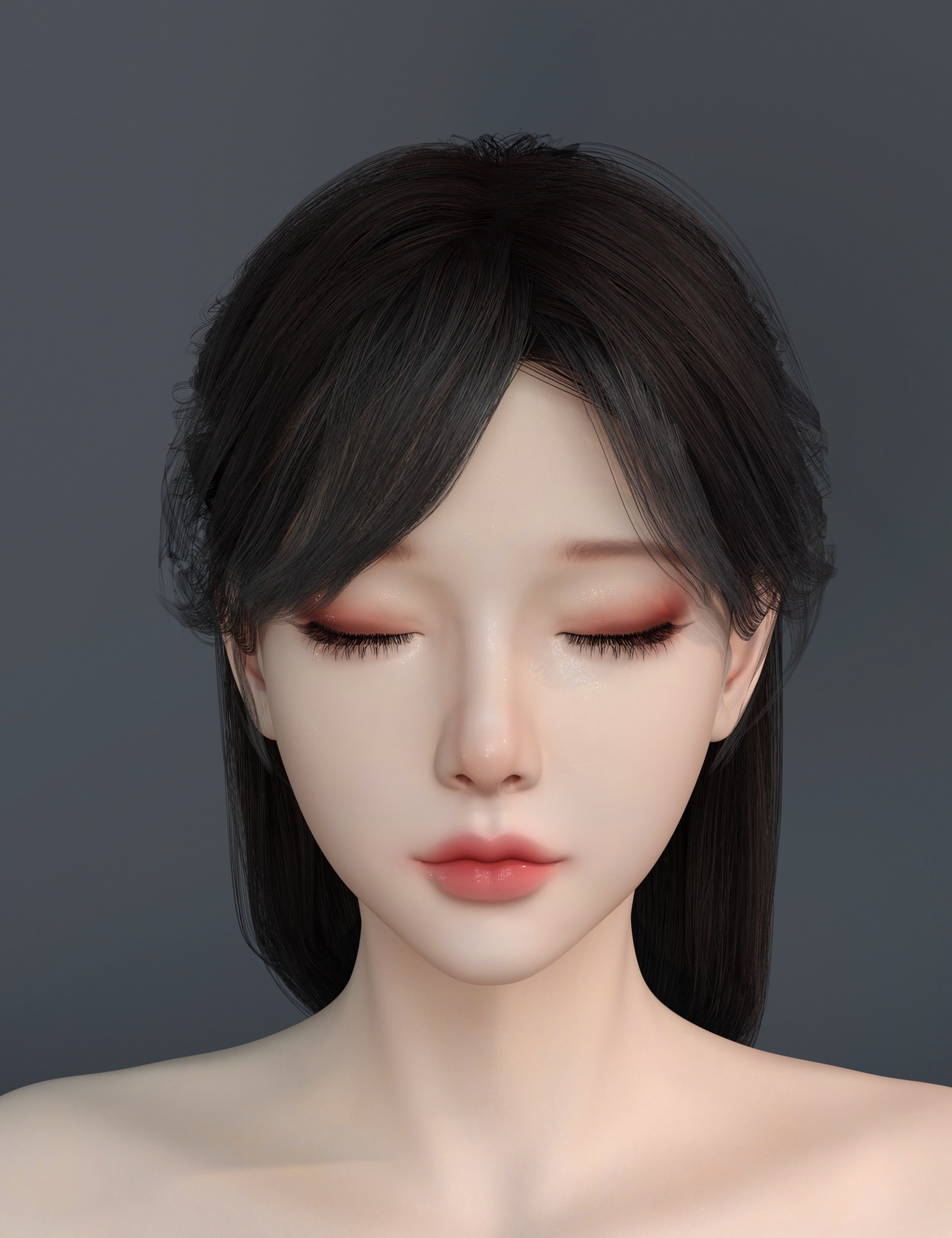 Noki Half-Up Bun with Bangs & Noki Mitsuki HD for Genesis 9 | Daz 3D