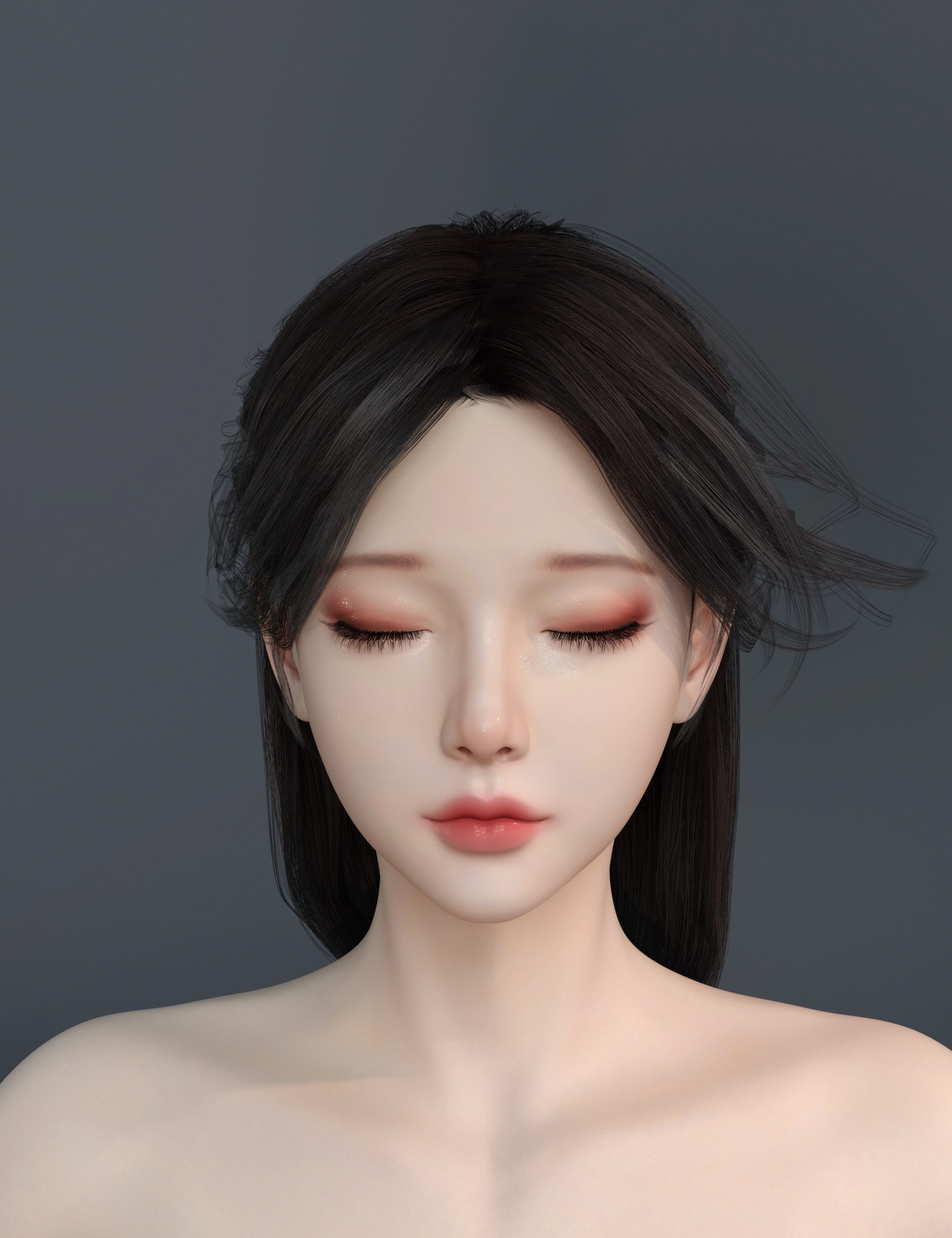 Noki Half-Up Bun with Bangs & Noki Mitsuki HD for Genesis 9 | Daz 3D