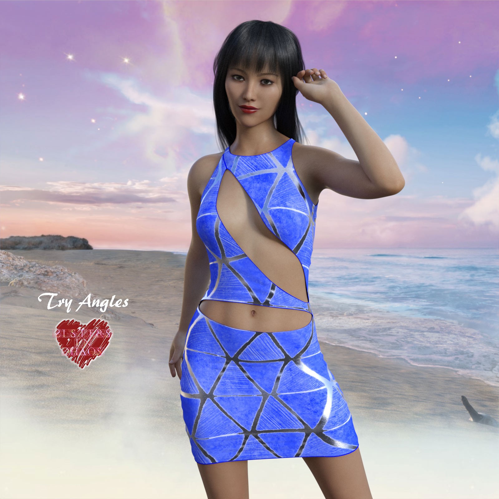 SIC Angles for the Zig Zag Dress for G8xF | Daz 3D