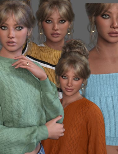 dForce PGWD Fall Sweaters for Genesis 9 | Daz 3D