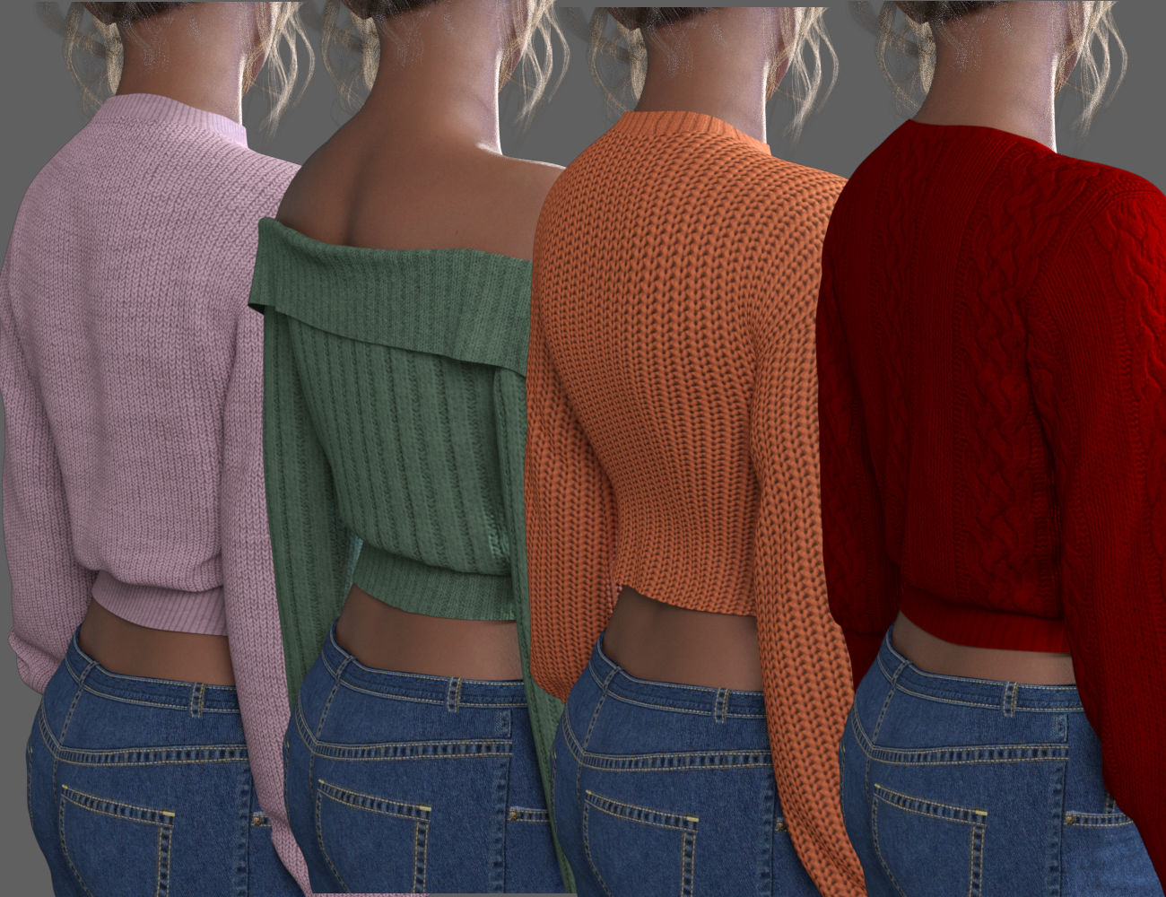 dForce PGWD Fall Sweaters for Genesis 9 | Daz 3D