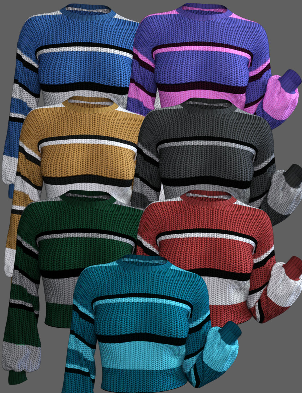 dForce PGWD Fall Sweaters for Genesis 9 | Daz 3D