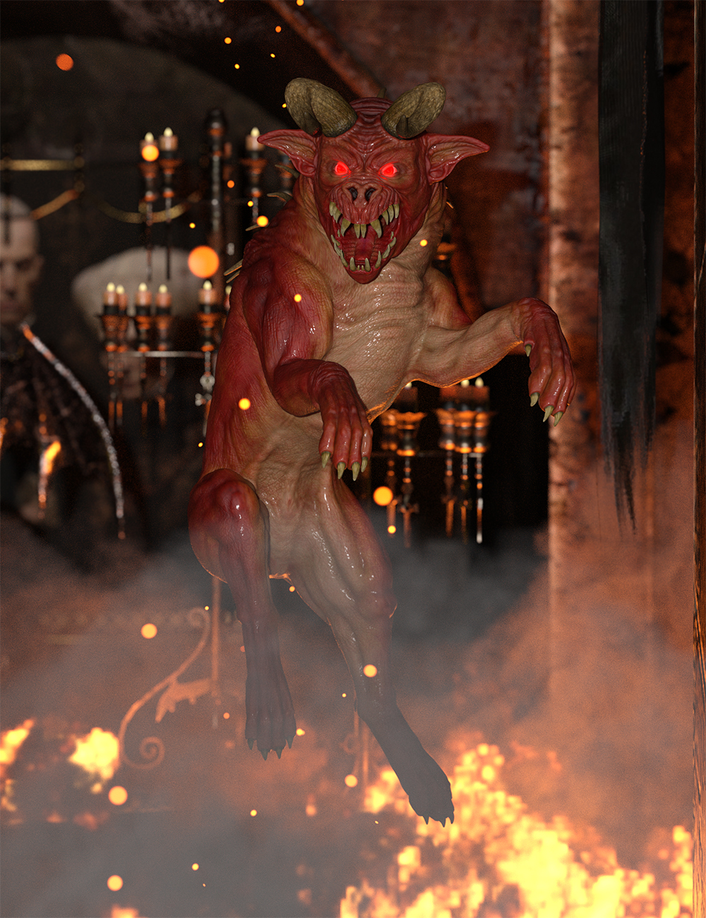 Hell Hound Poses for Genesis 9 Feminine and Demon Dog | Daz 3D