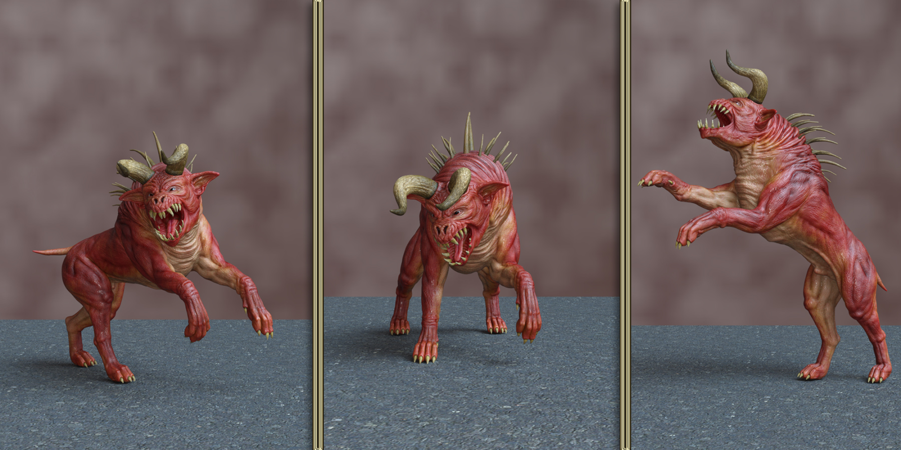 Hell Hound Poses for Genesis 9 Feminine and Demon Dog | Daz 3D