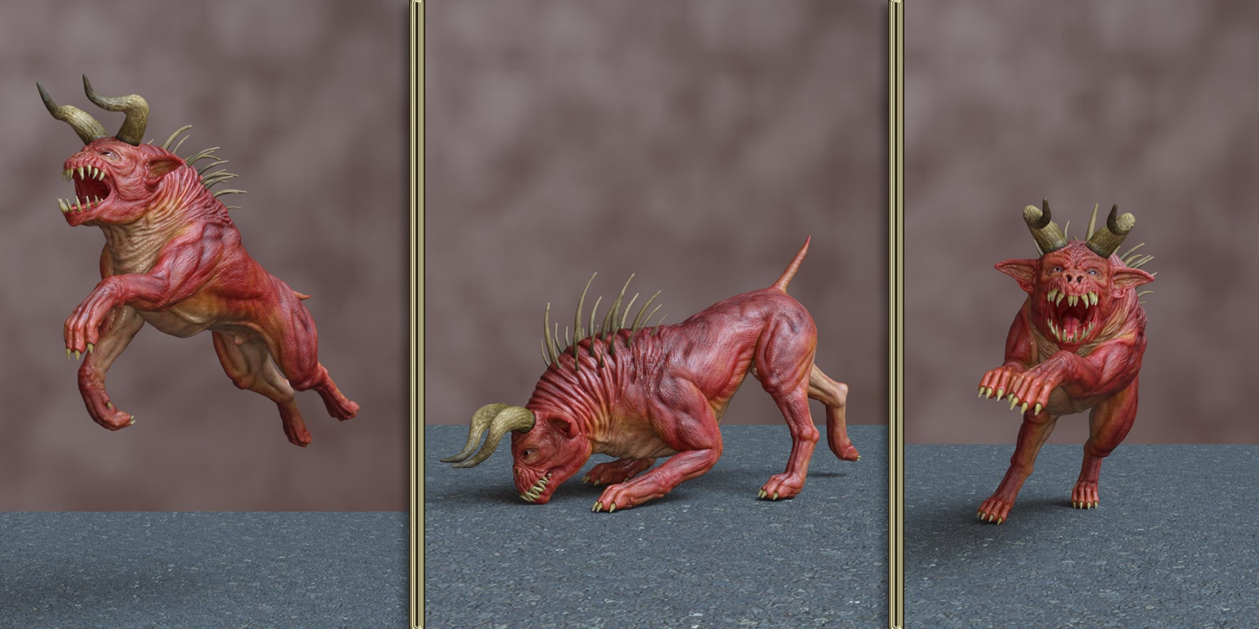 Hell Hound Poses for Genesis 9 Feminine and Demon Dog | Daz 3D