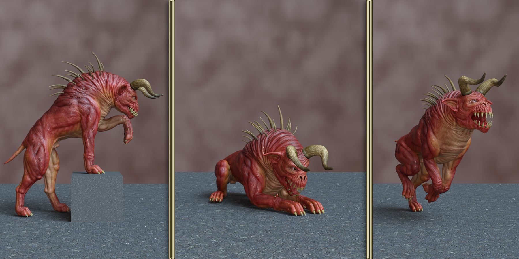 Hell Hound Poses for Genesis 9 Feminine and Demon Dog | Daz 3D