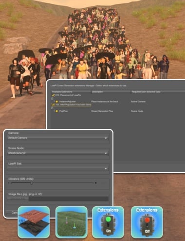 LowPi Crowd Generator Plus Extension | Daz 3D