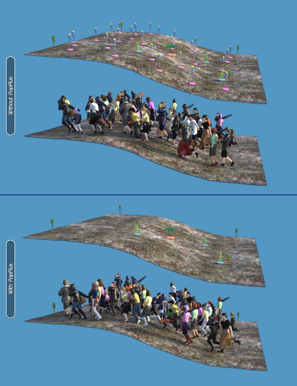 LowPi Crowd Generator Plus Extension | Daz 3D