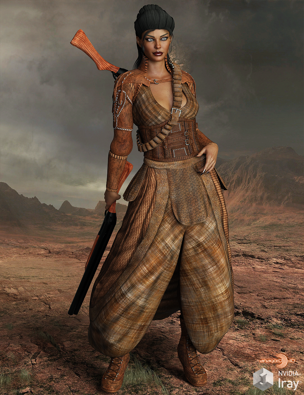 BLACKHAT - Outlanders: Mama Shotgun - for DazStudio and Genesis 8 Female | Daz 3D