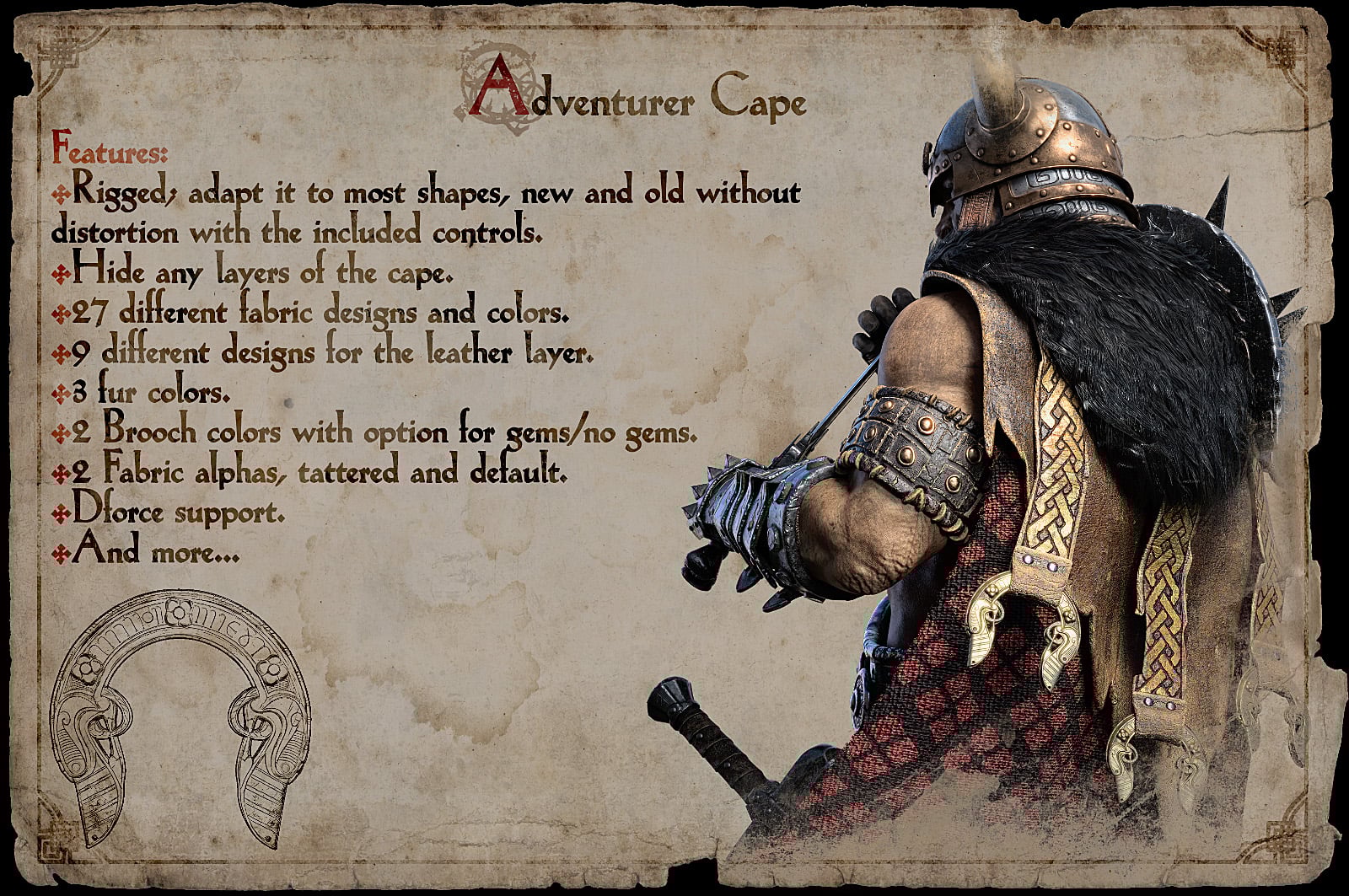 STF Brutal Gear - Adventurer Cape | Daz 3D