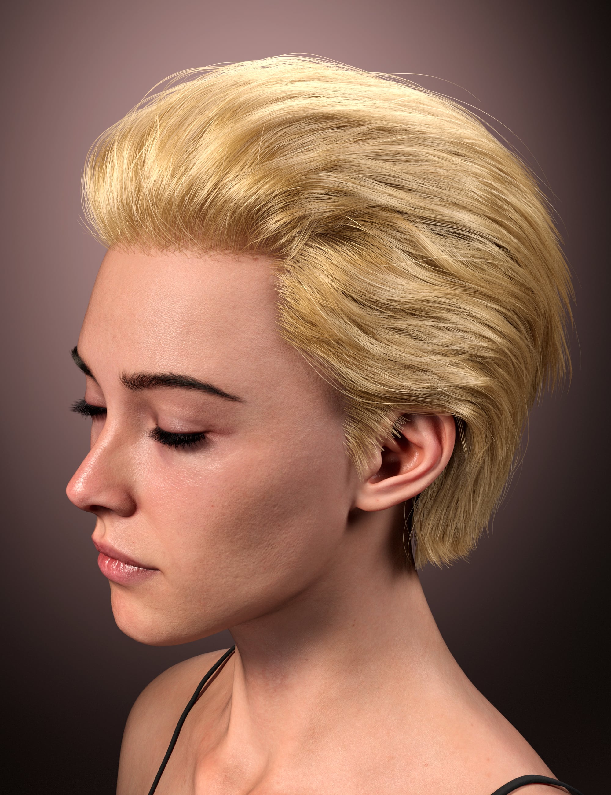 dForce FE Strand-Based Slicked-Back Hair for Genesis 9 | Daz 3D