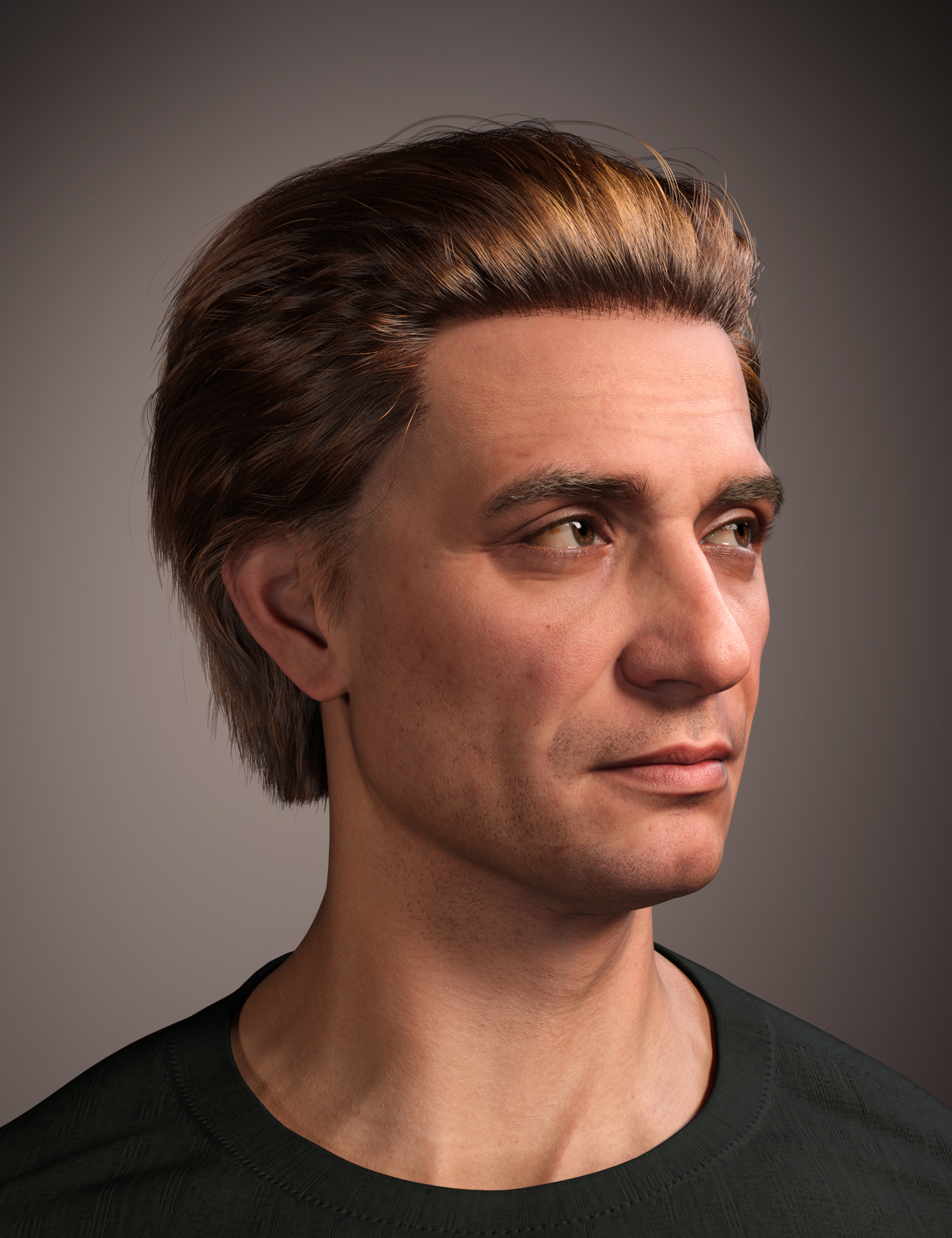 dForce FE Strand-Based Slicked-Back Hair for Genesis 9 | Daz 3D