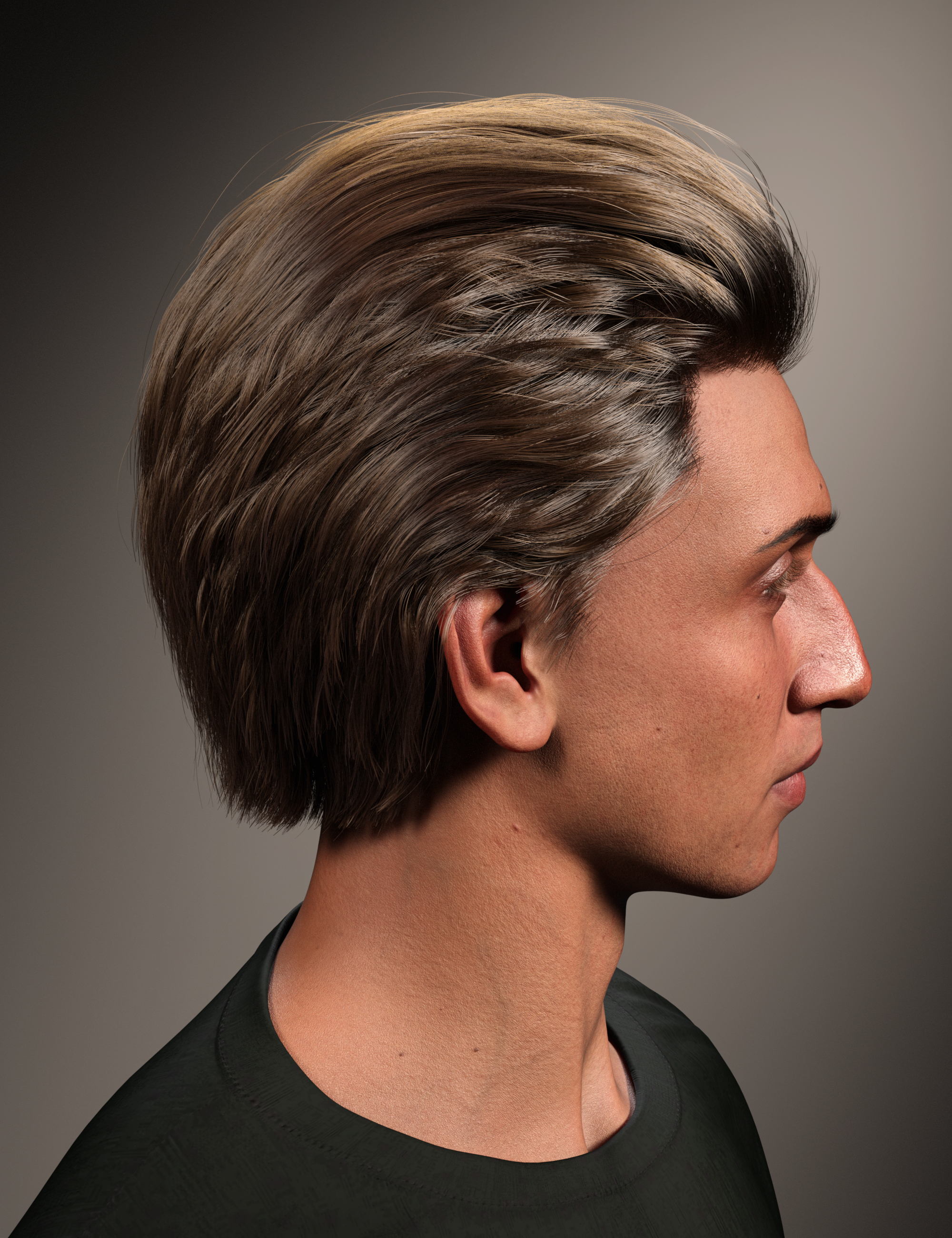 dForce FE Strand-Based Slicked-Back Hair for Genesis 9 | Daz 3D