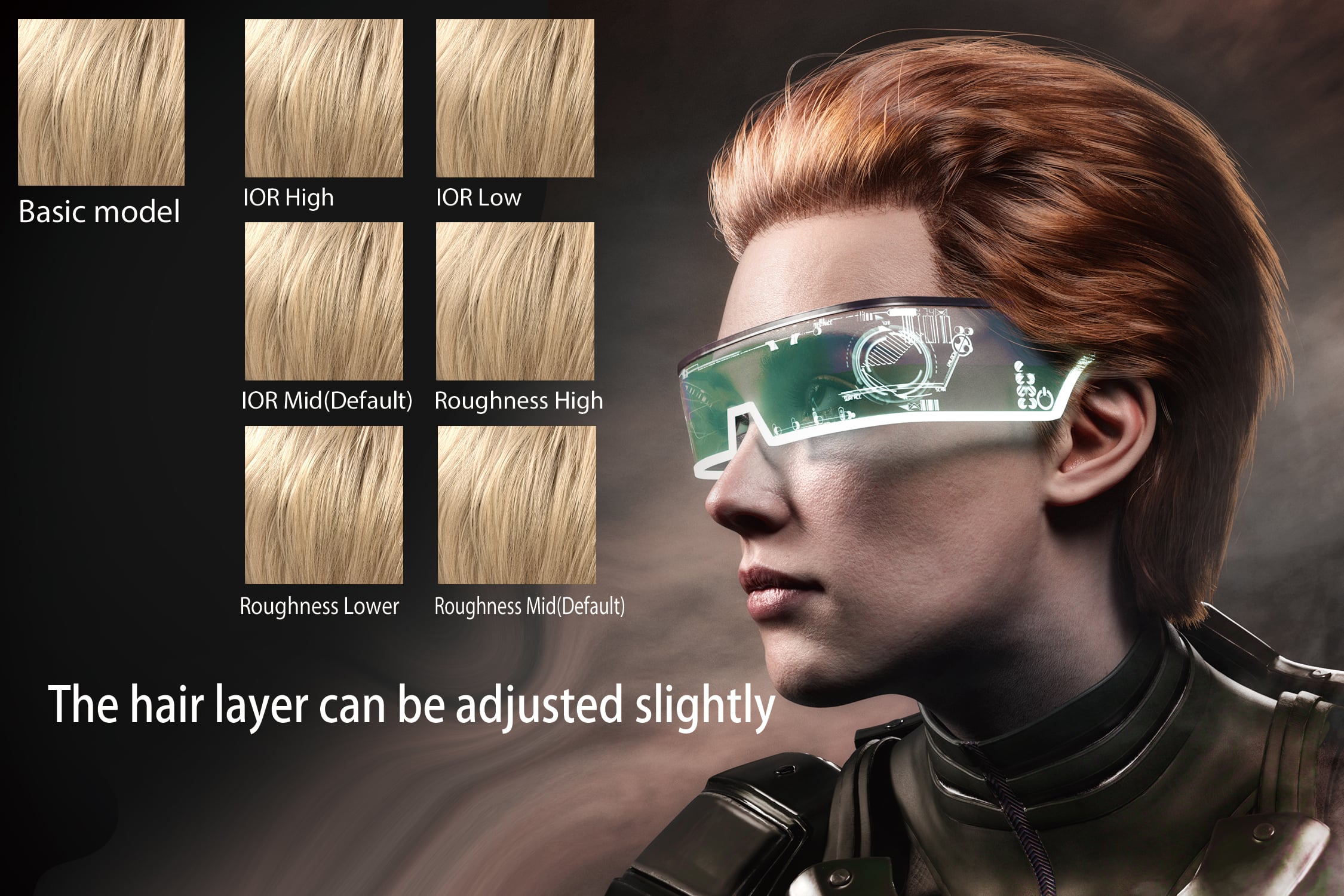 dForce FE Strand-Based Slicked-Back Hair for Genesis 9 | Daz 3D