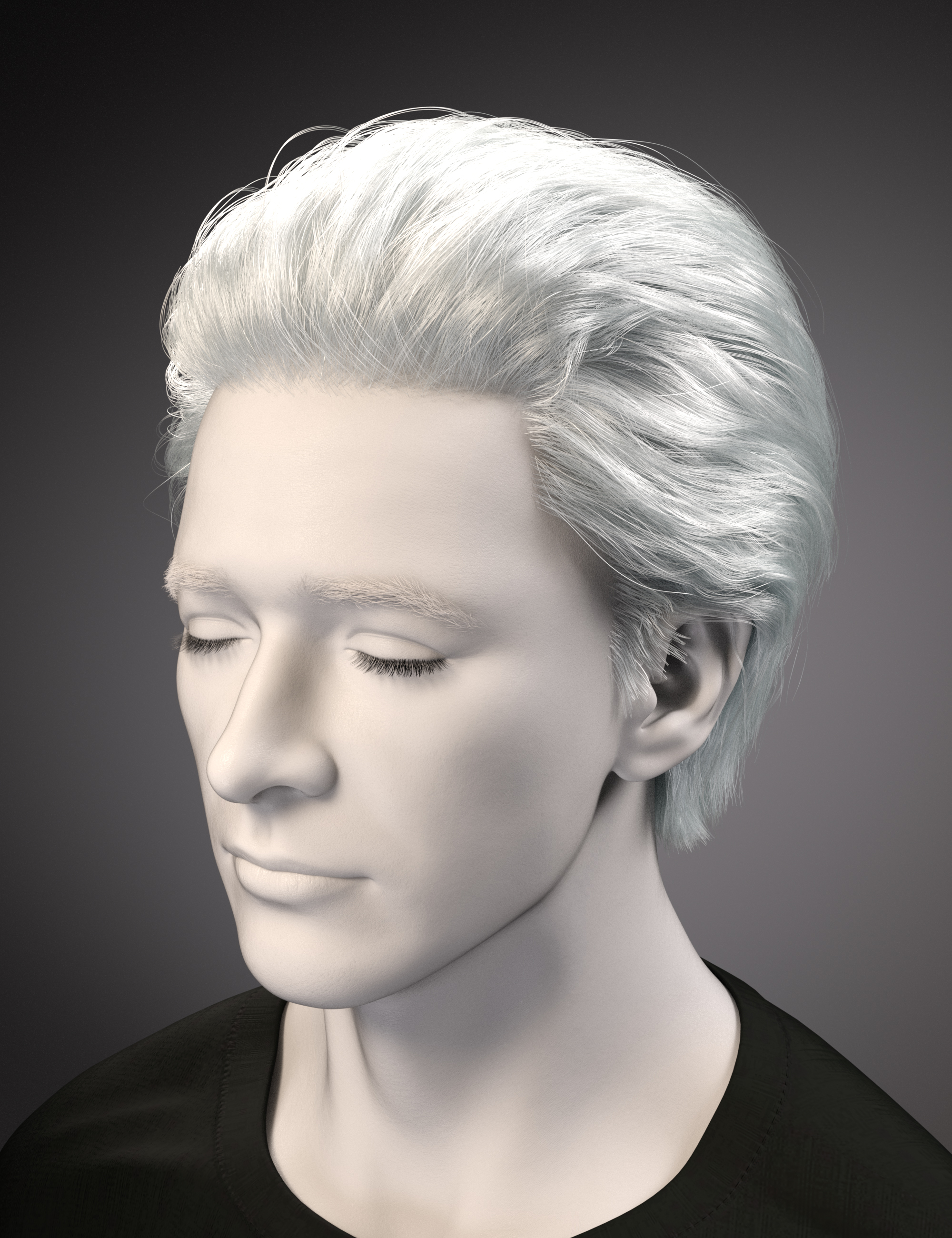 dForce FE Strand-Based Slicked-Back Hair for Genesis 9 | Daz 3D