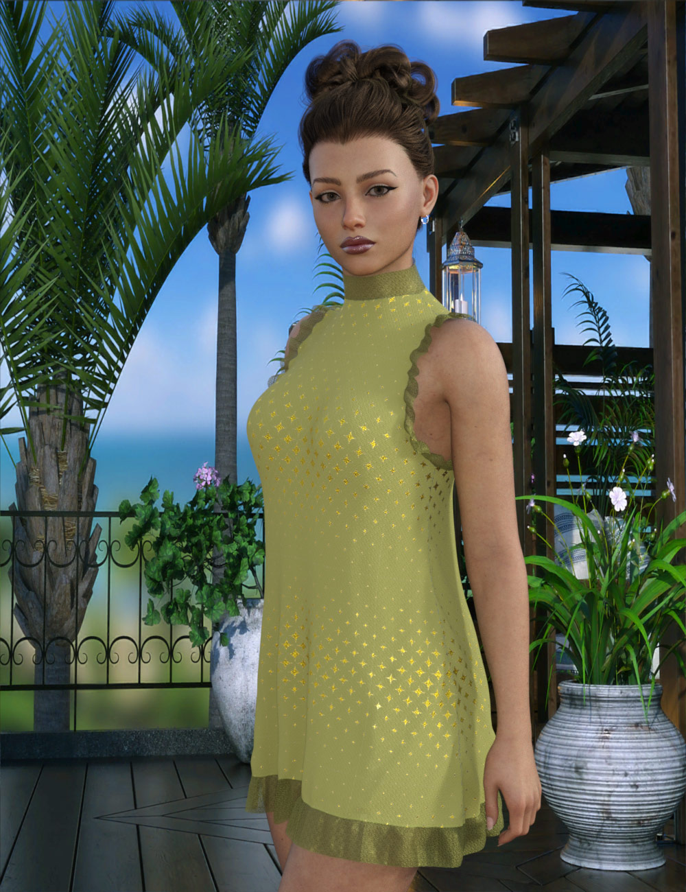 Fashion Emma Dress for Genesis 9 Add-On | Daz 3D