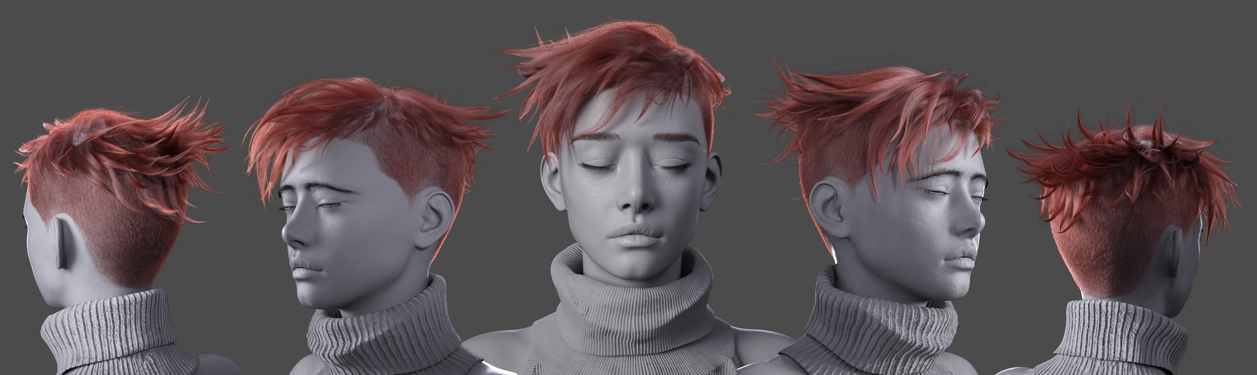 dForce AK Warrior Hair for Genesis 9, 8, and 8.1 | Daz 3D