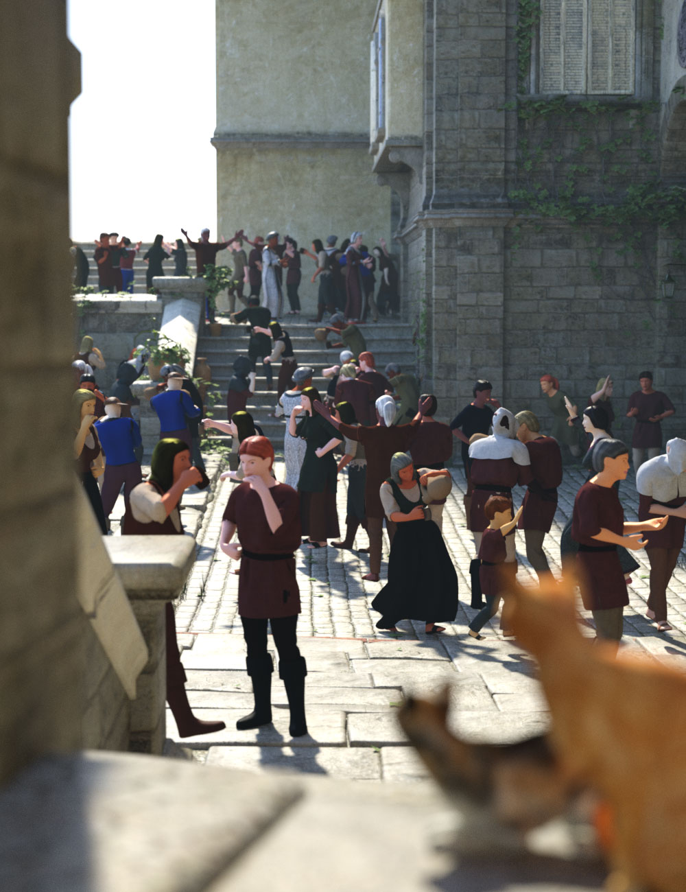 LowPoly Crowd Creator Expansion: Medieval Life | Daz 3D