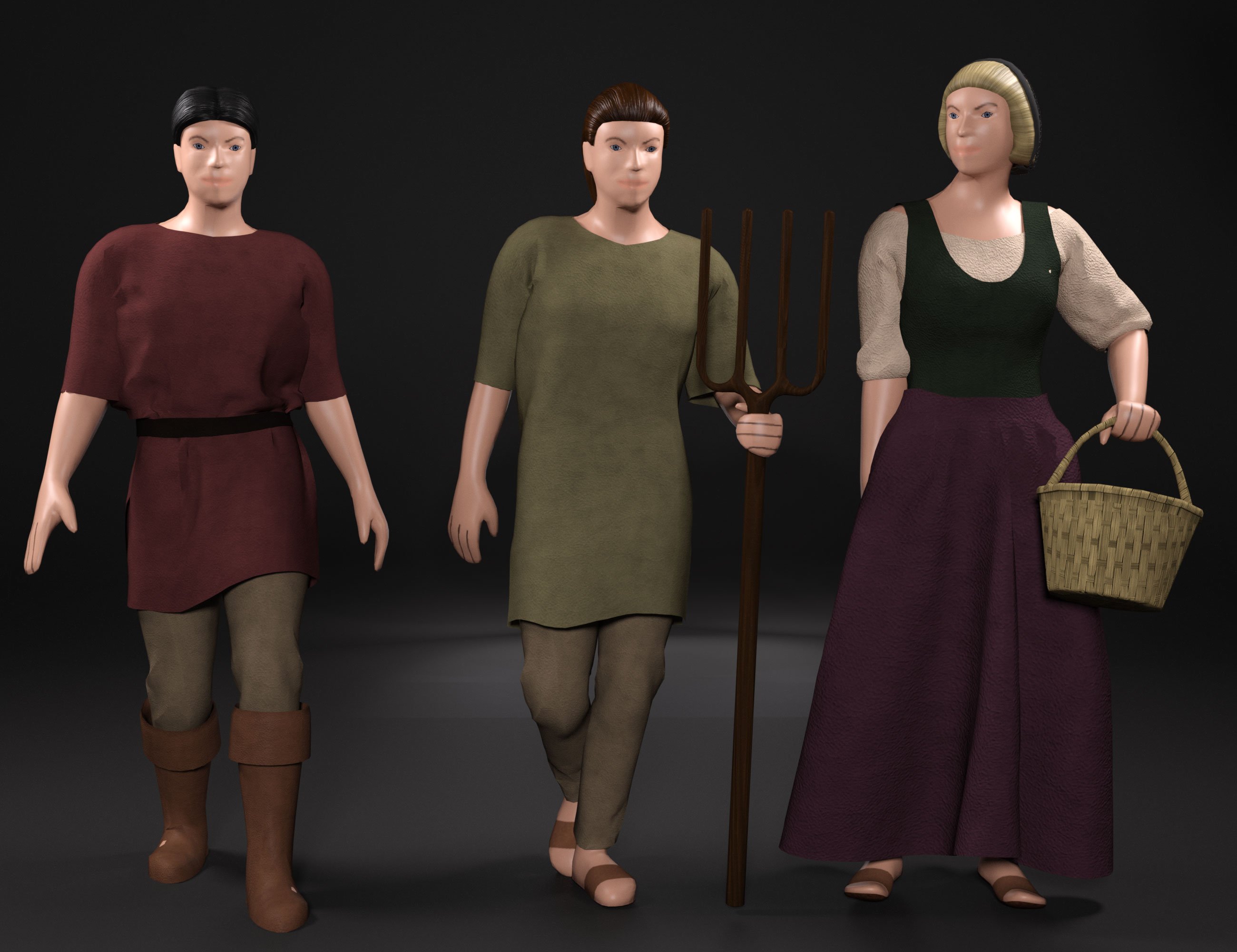 LowPoly Crowd Creator Expansion: Medieval Life | Daz 3D