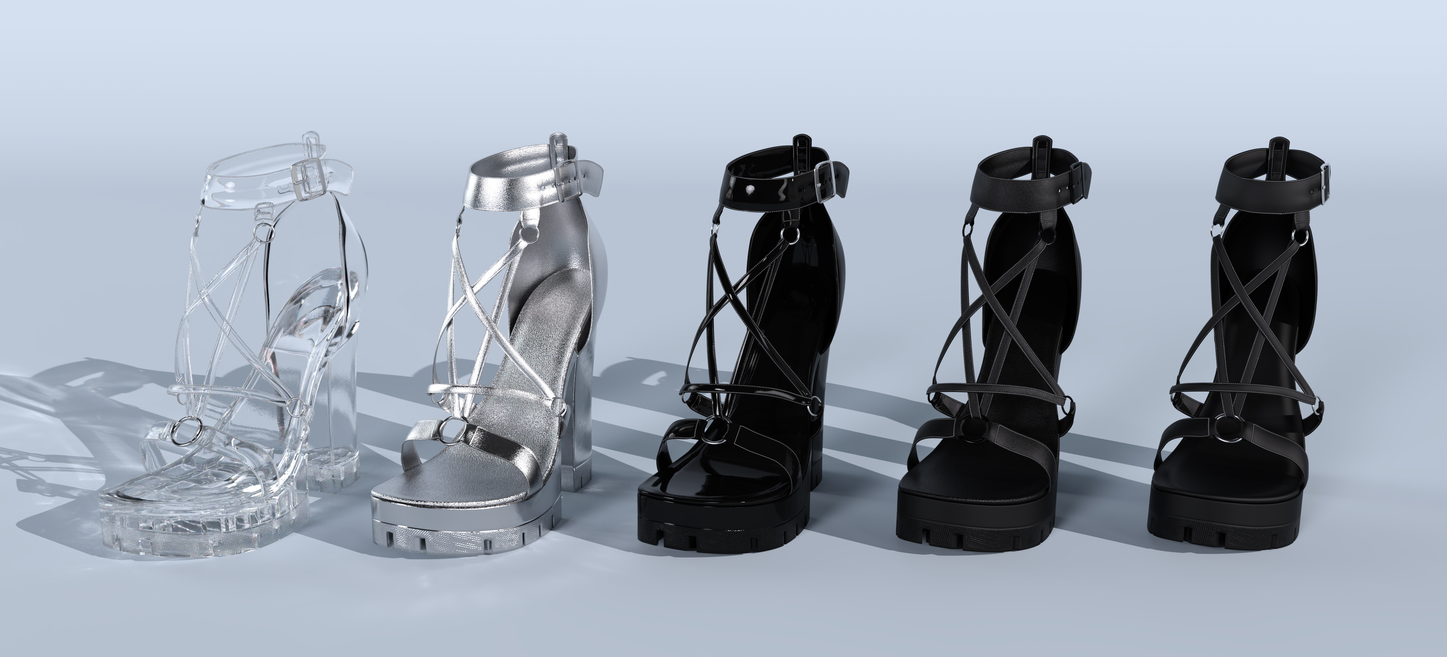 CW Jessica Platform Heels For Genesis 9 and 8 Female | Daz 3D