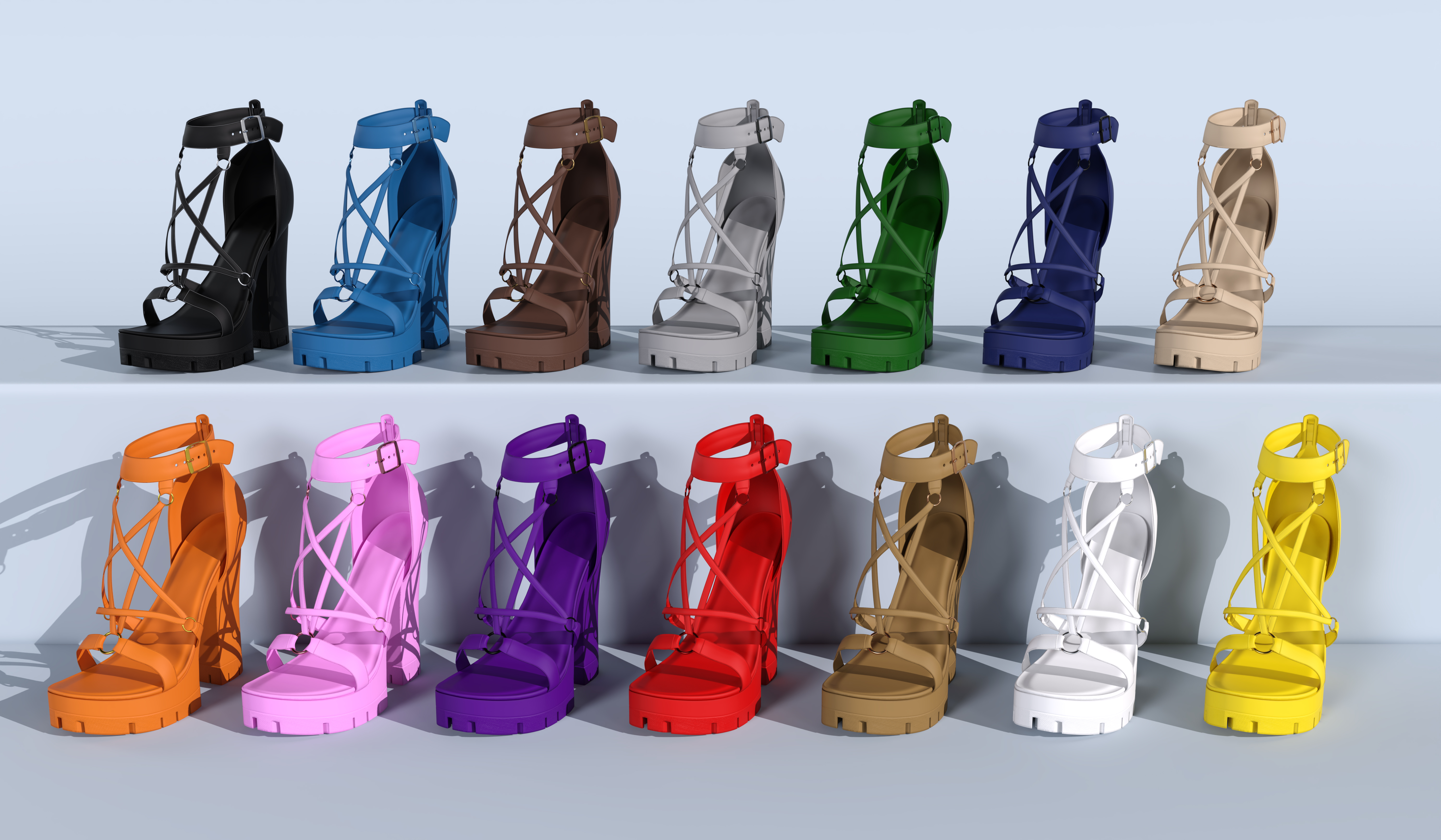 CW Jessica Platform Heels For Genesis 9 and 8 Female | Daz 3D