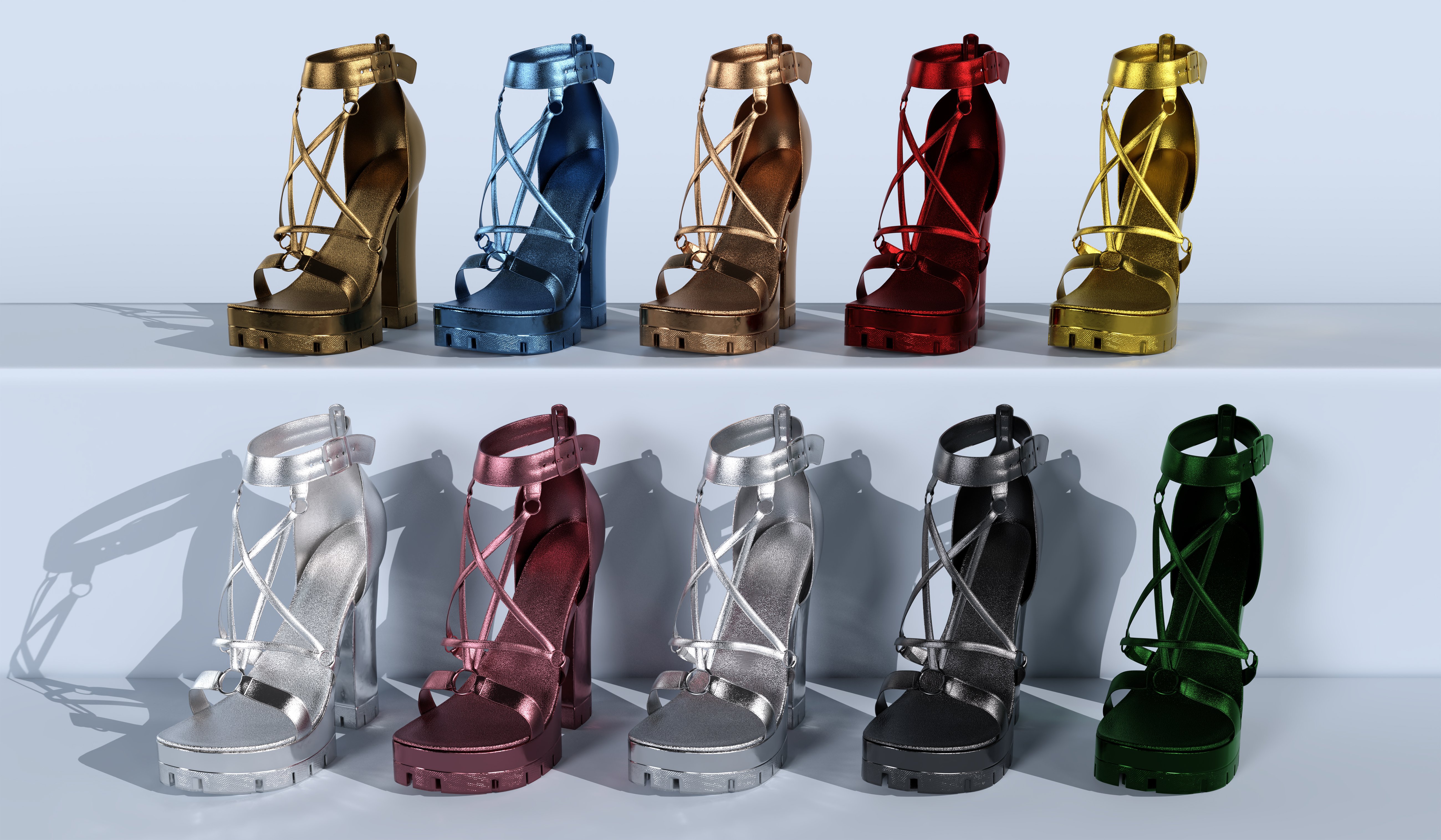 CW Jessica Platform Heels For Genesis 9 and 8 Female | Daz 3D