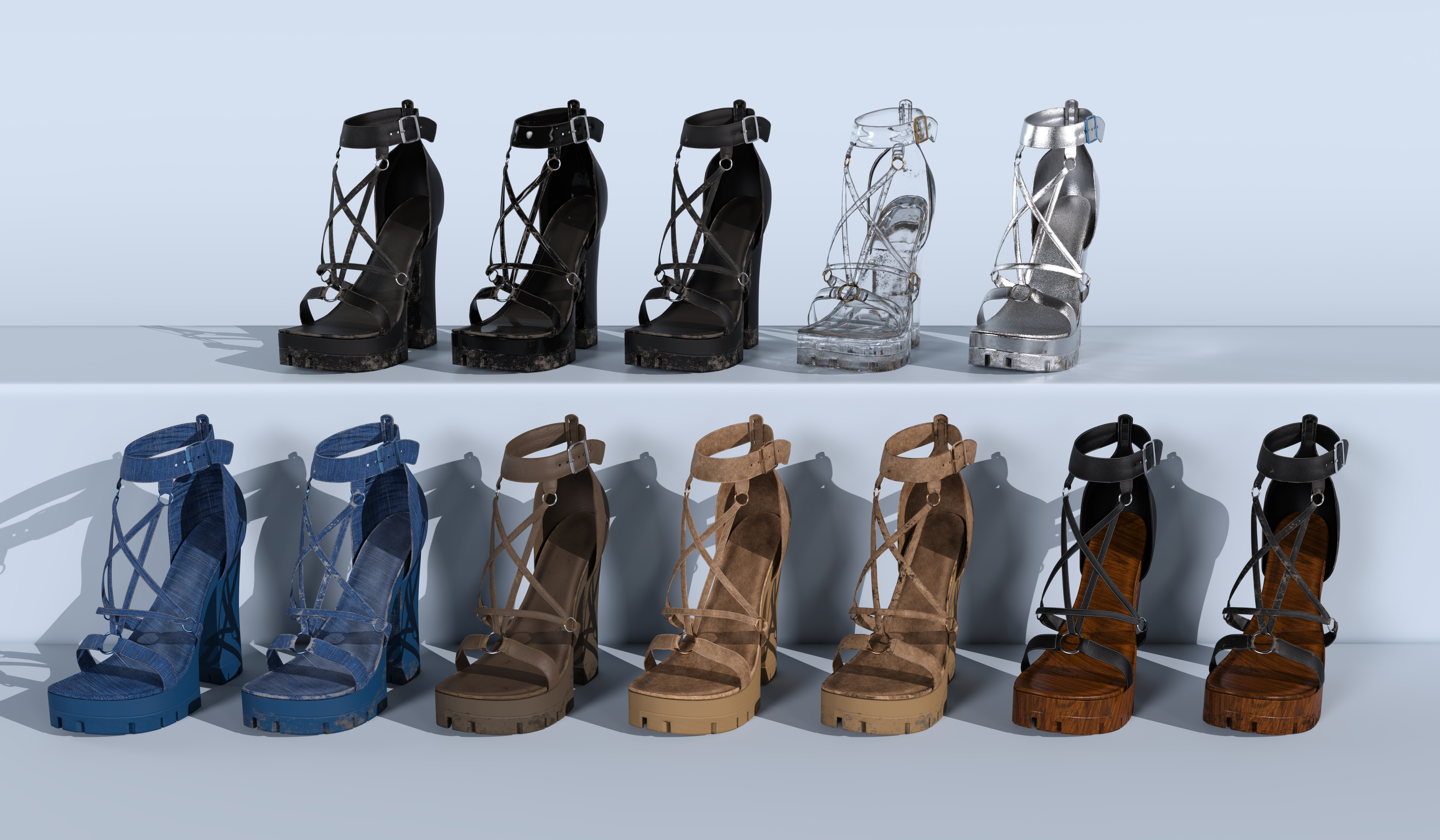 Textras For CW Jessica Platform Heels | Daz 3D